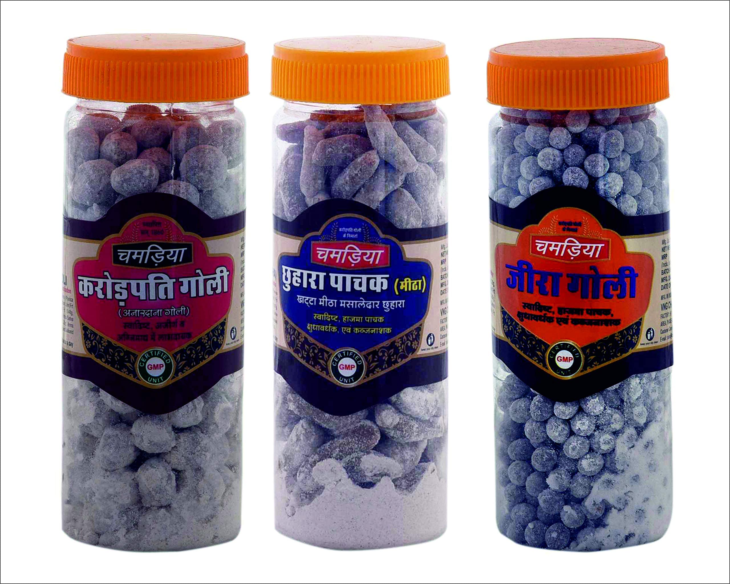 Buy CHAMRIA Karorpati Goli, Jeera Goli & Chhuhara Pachak Meetha Pachak ...