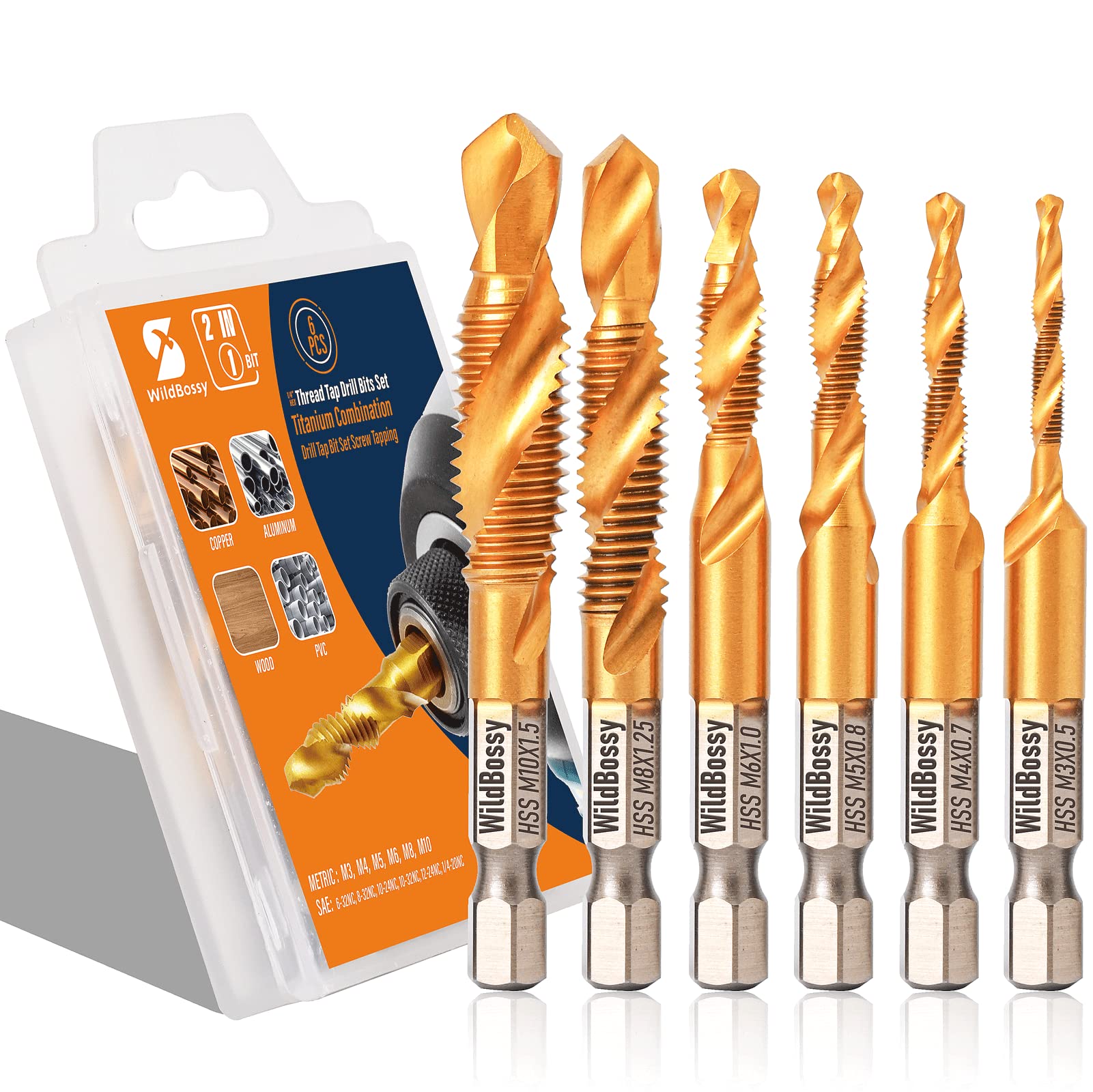 Snapklik.com : Combination Drill Tap Bit Set 6 PCS