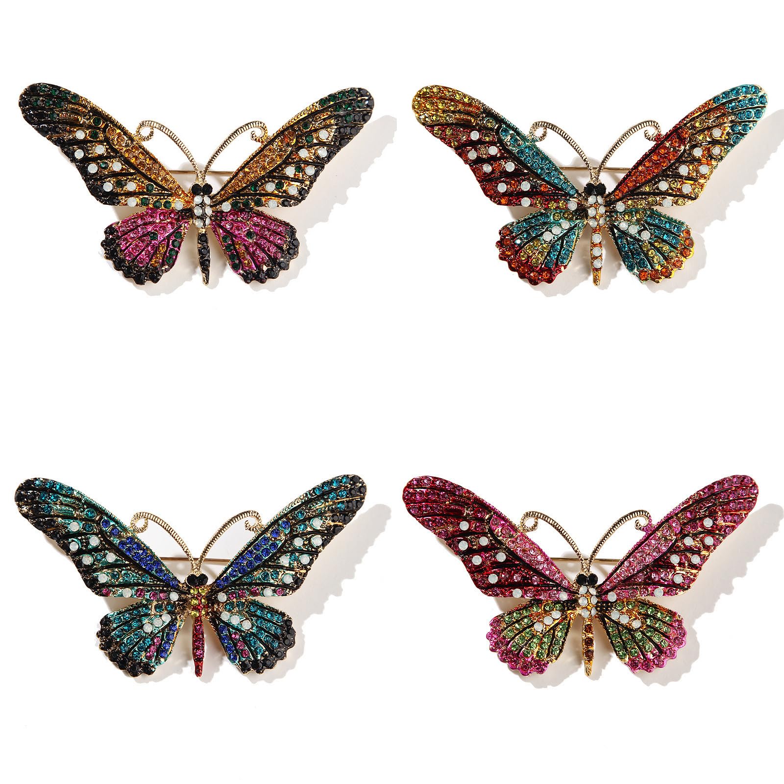 Amazon.com: ESIW 4 PCS Multicolor Rhinestone Crystal Large Size ...