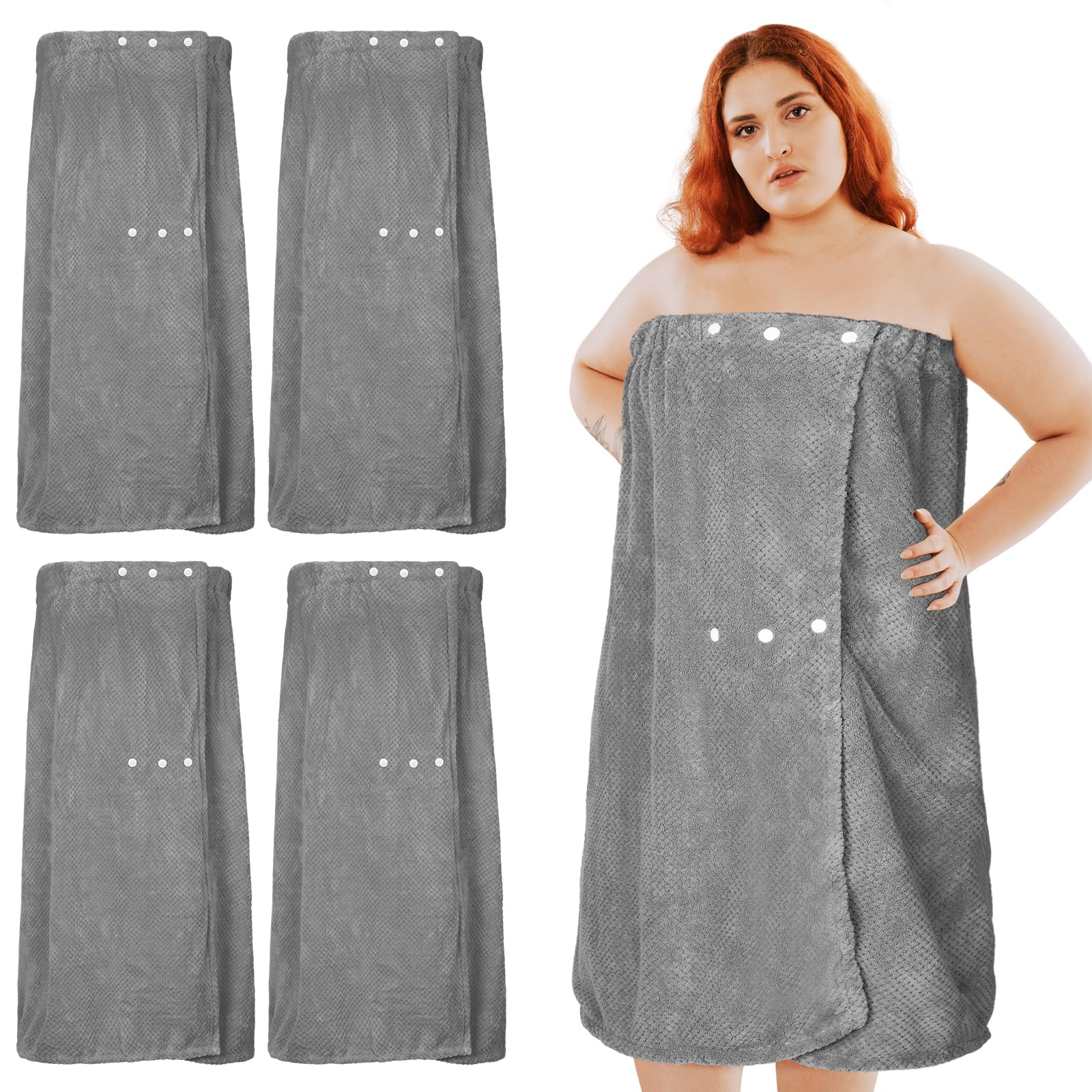Amazon.com: Tigeen 4 Pcs Spa Wrap Towel Wrap for Women Spa Robe with ...