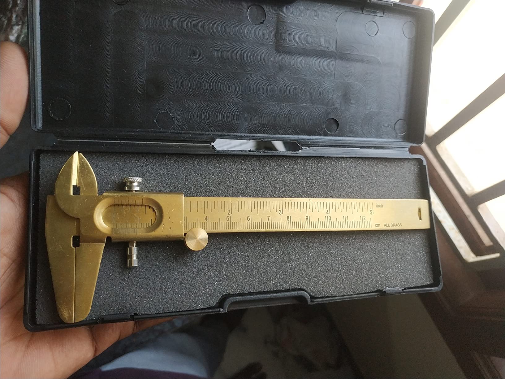Labworld Brass vernier caliper slide caliper 0-12.5cm with plastic case ...