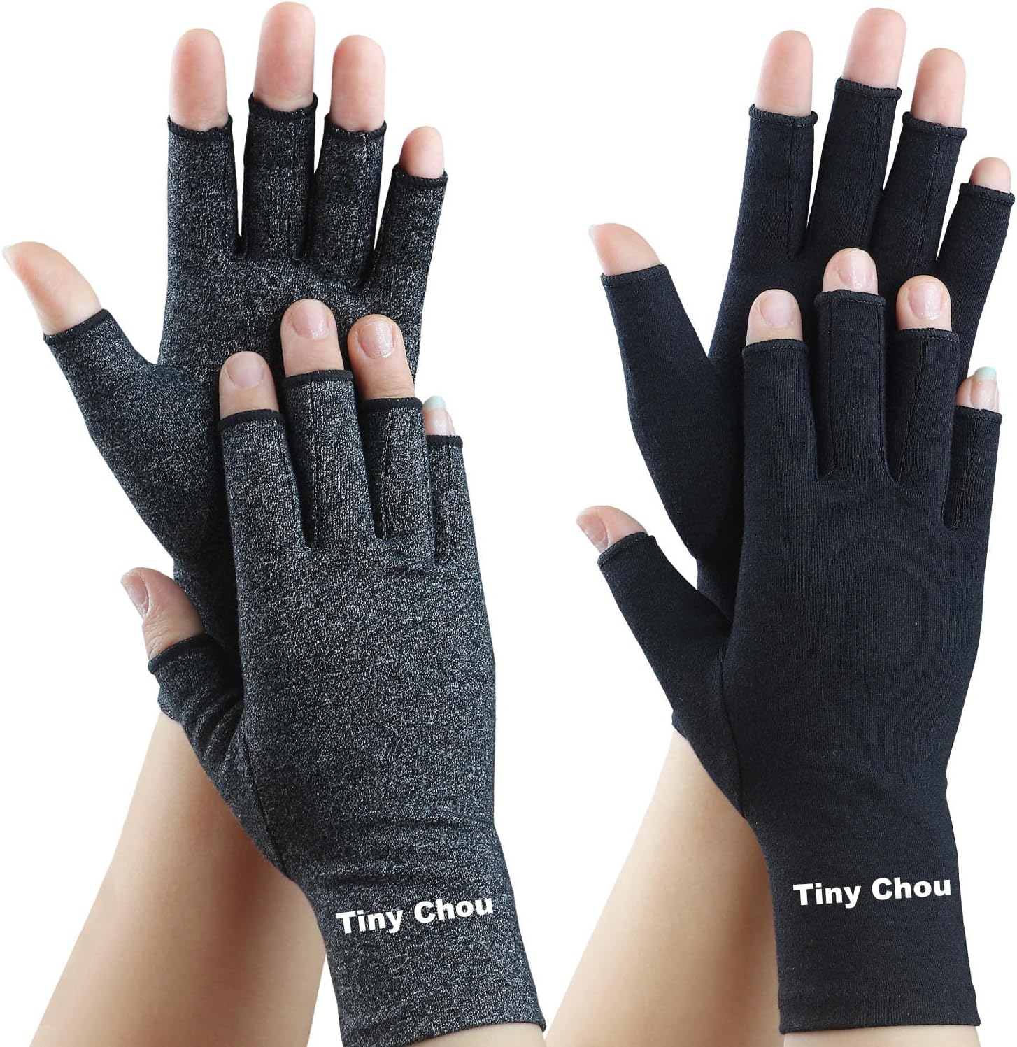 Amazon.com: 2 Pairs Fingerless Arthritis Compression Gloves for Women ...