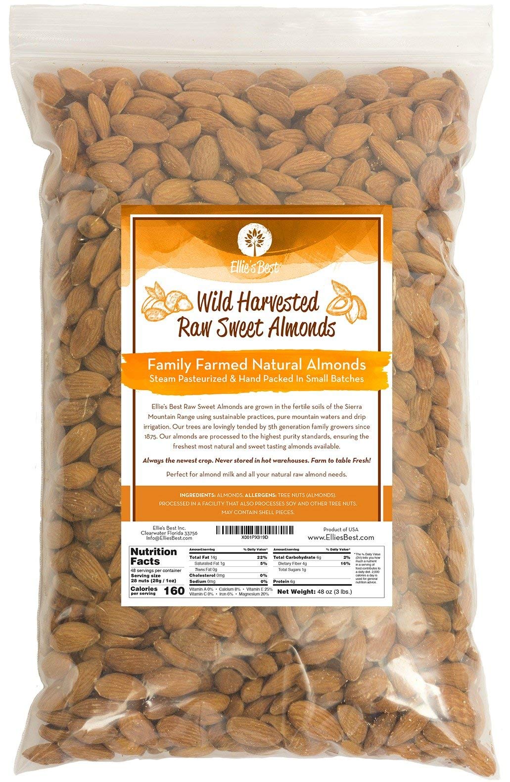 Amazon.com : Raw Almonds Sweet Wild Harvested - Fresh & Plump ...