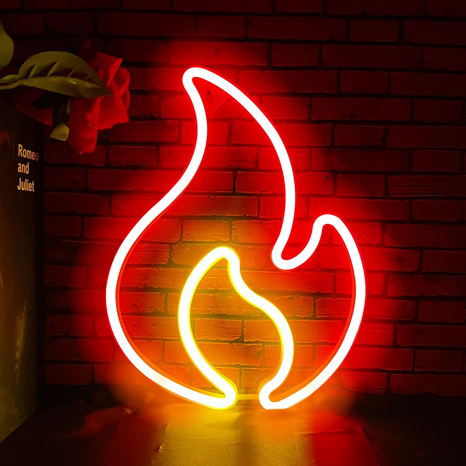 Flame Neon Sign, Flame Led Light Sign for Wall Decor, Hanging Flames ...