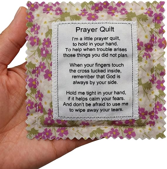 Amazon.com: Wisplume Mini Prayer Quilt with Cross Inside Vintage Pocket ...