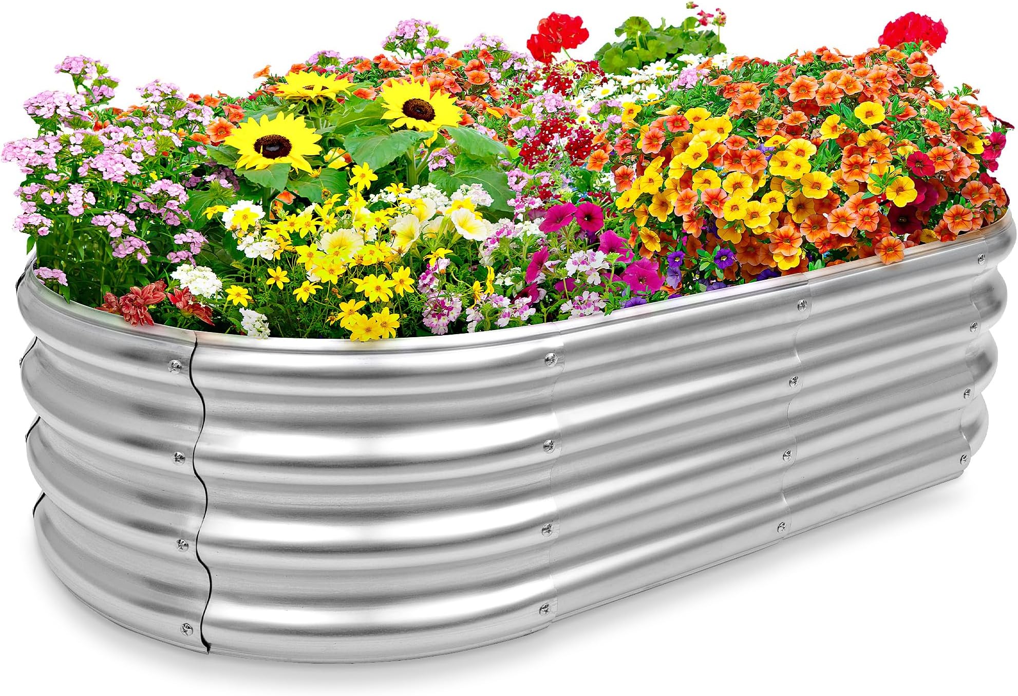 EcoEarth Galvanized Raised Garden Bed, Heavy-Duty Steel Planter ...