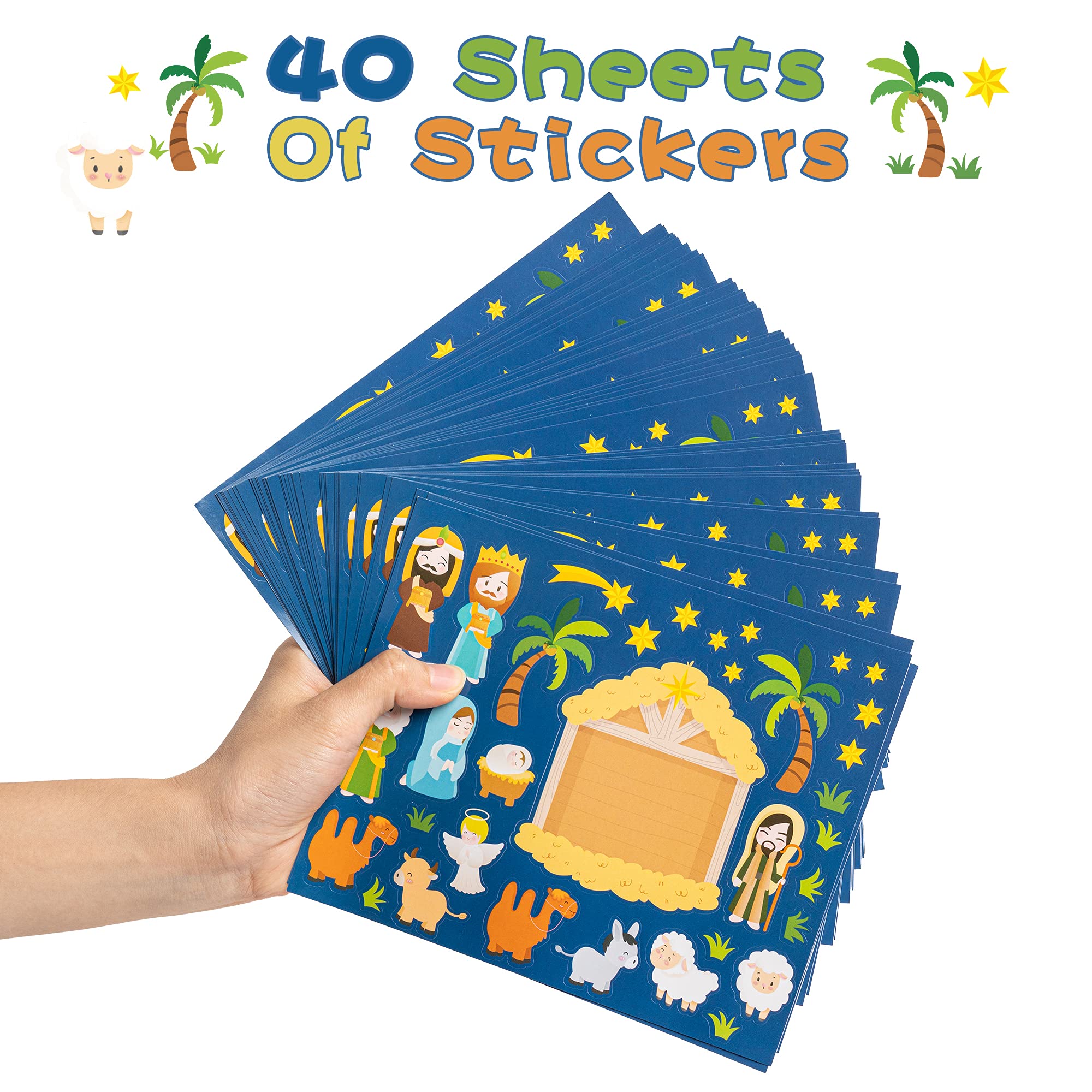 Snapklik.com : 40 Sheets Make A Nativity Scene Stickers, God Birth Mix ...