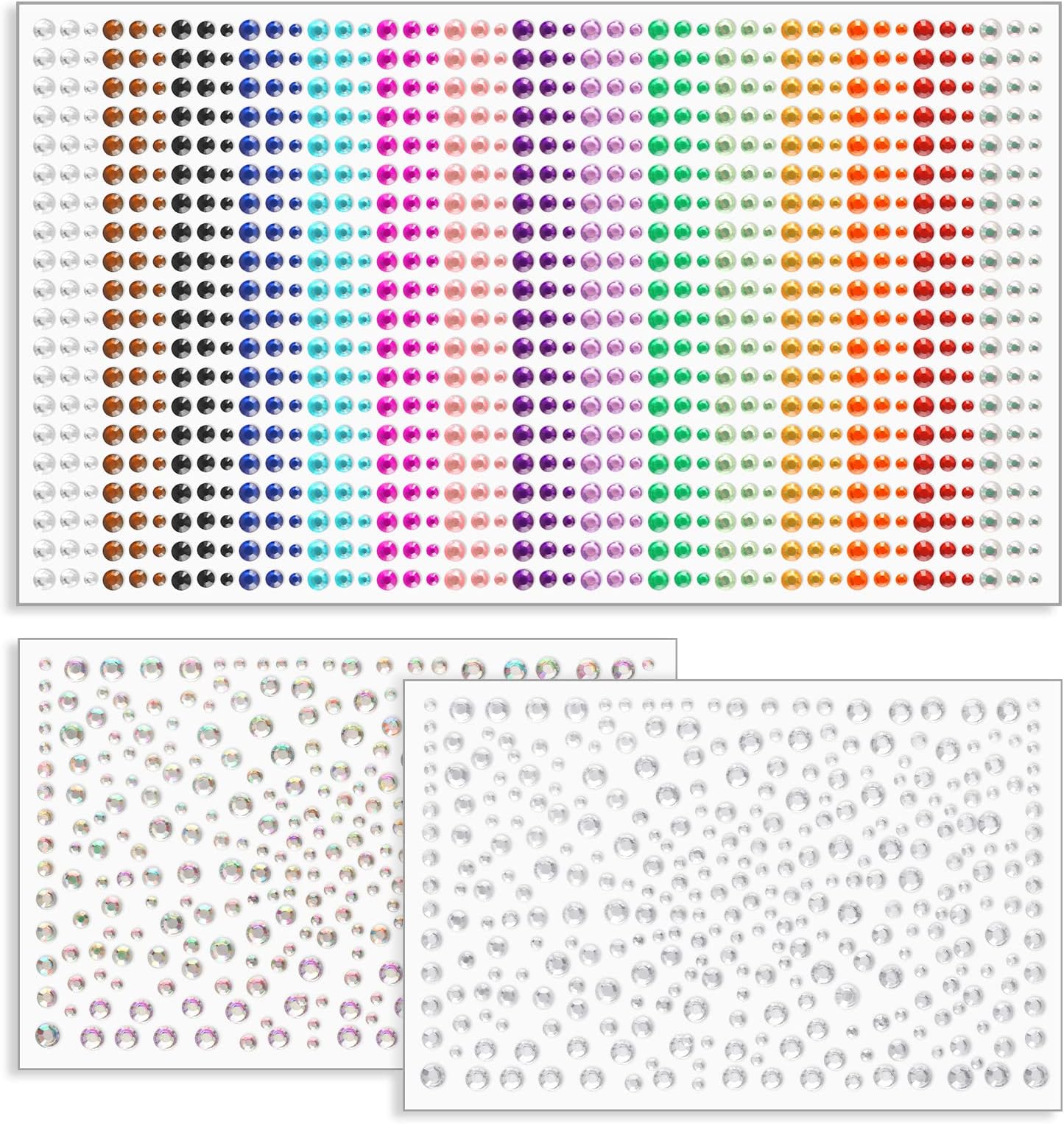 Amazon.com: 2116 pcs Self Adhesive Rhinestones and Pearls for Makeup ...