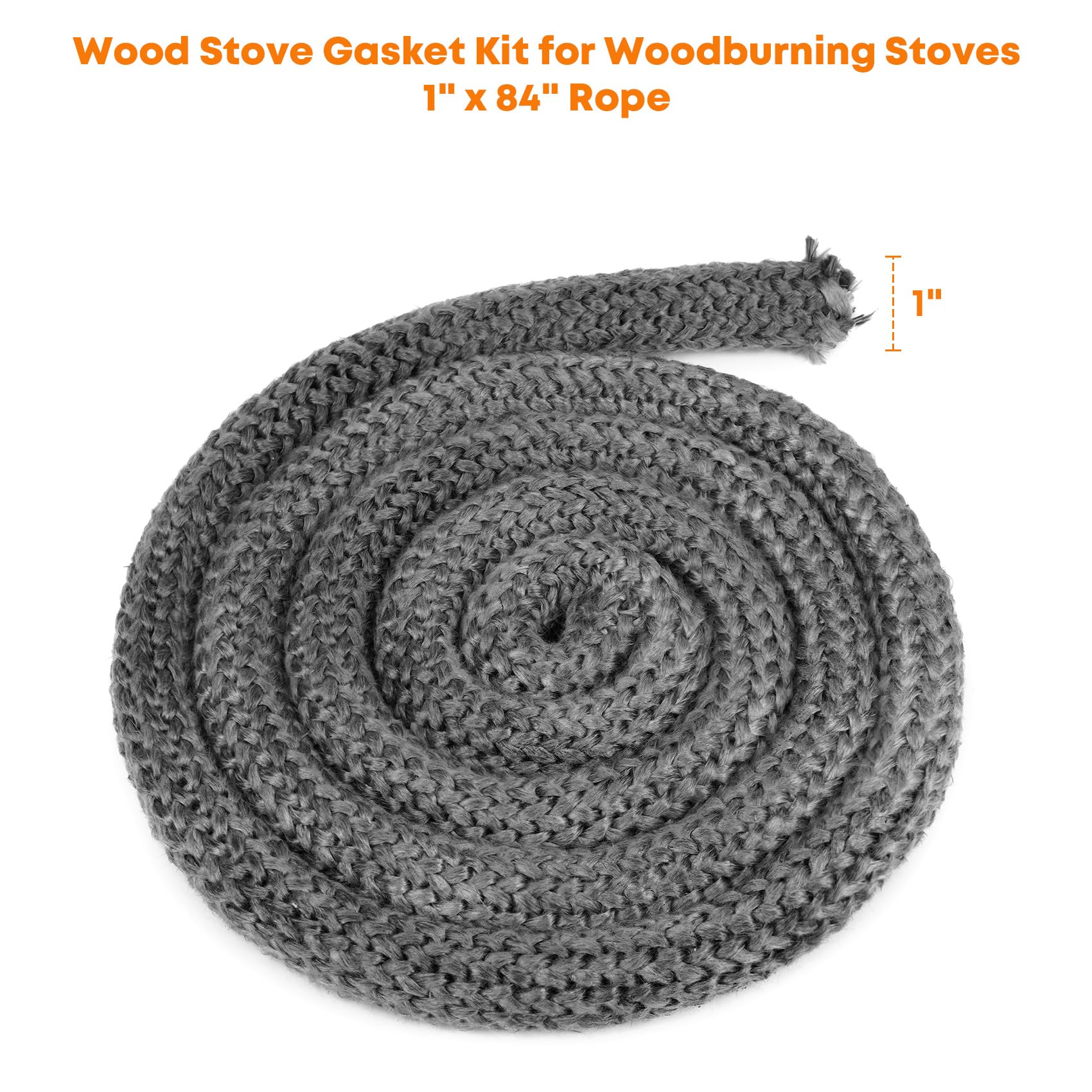 Snapklik.com : Wood Stove Gasket, 1" X 84" Graphite Impregnated ...