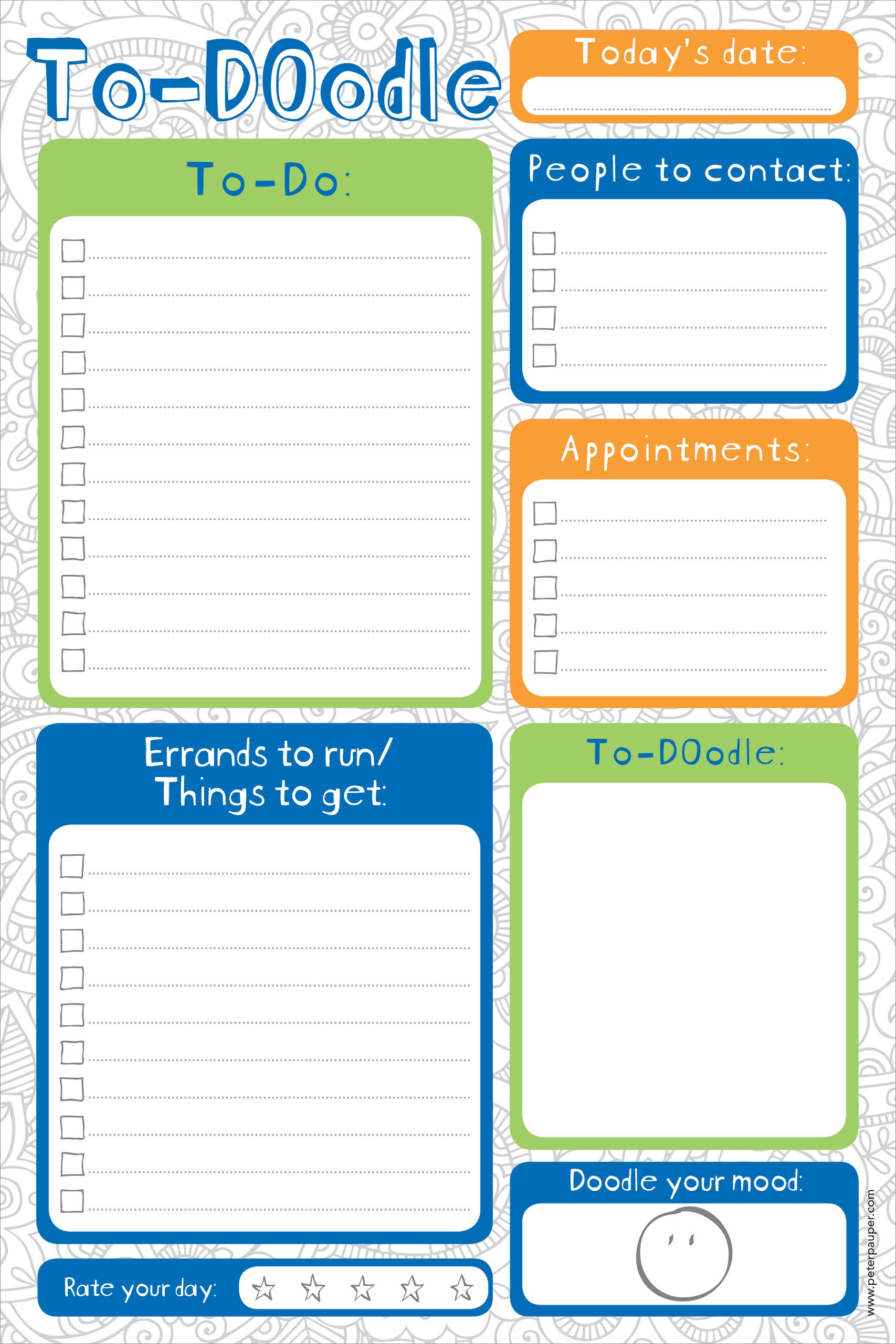 To-DOodle Daily Planner and Note Pad: Peter Pauper Press: 9781441322586 ...
