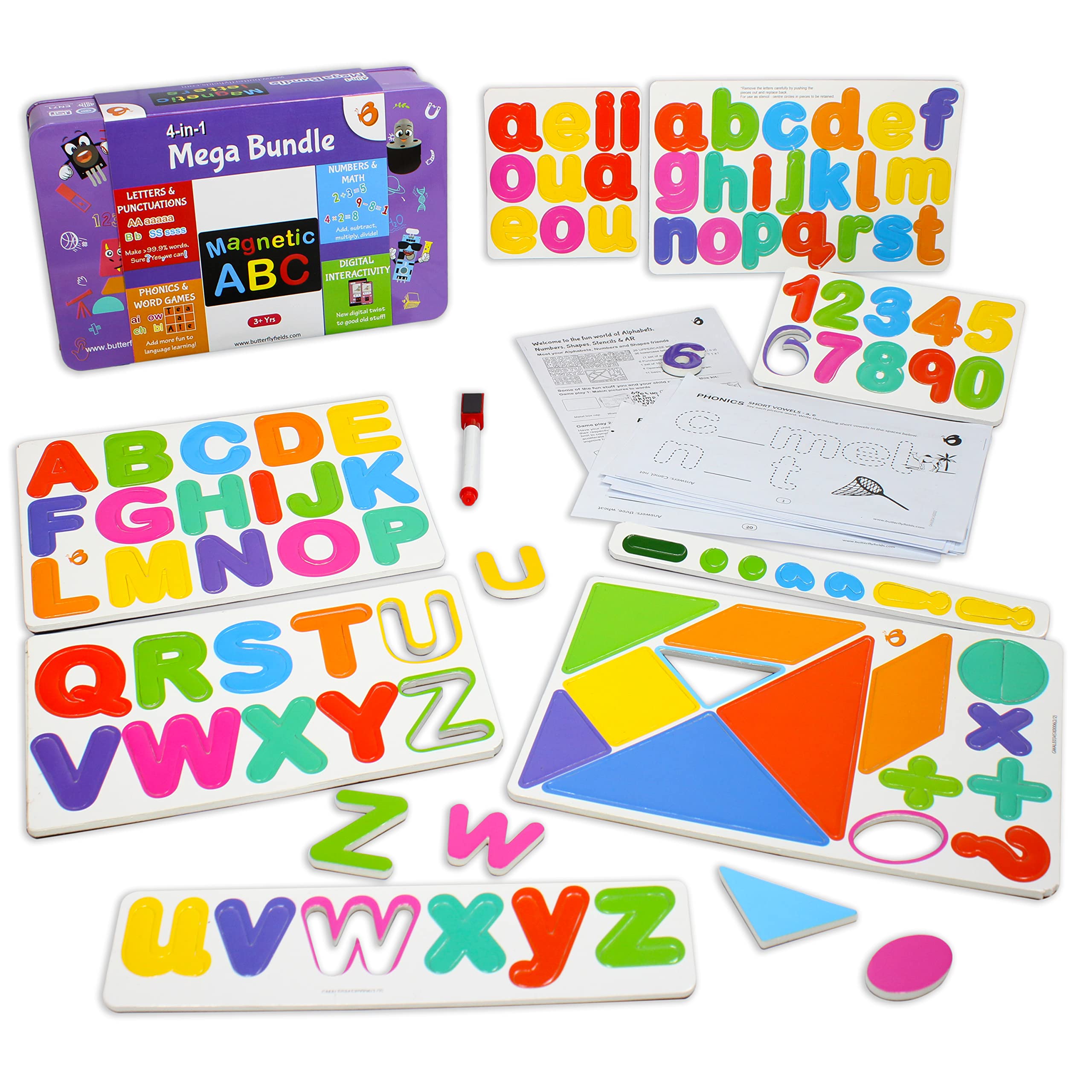 Buy ButterflyEdufields 140+ Magnetic Letters and Numbers, See & Spell ...