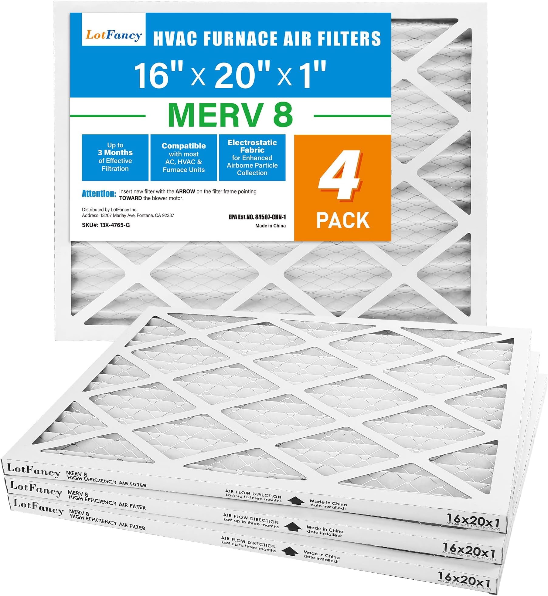 16 in. x 20 in. x 1 in. Allergen Plus Pleated Air Filter FPR 7 (2-Pack ...
