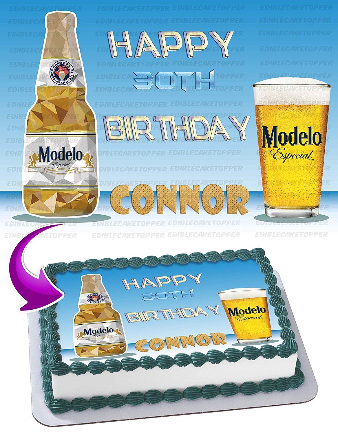 Buy Cakecery Modelo Especial Edible Cake Image Topper Personalized ...