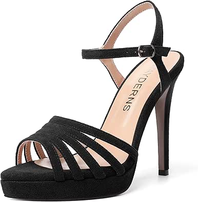 Amazon.com | WAYDERNS Womens Platform Suede Evening Slingback Peep Toe ...