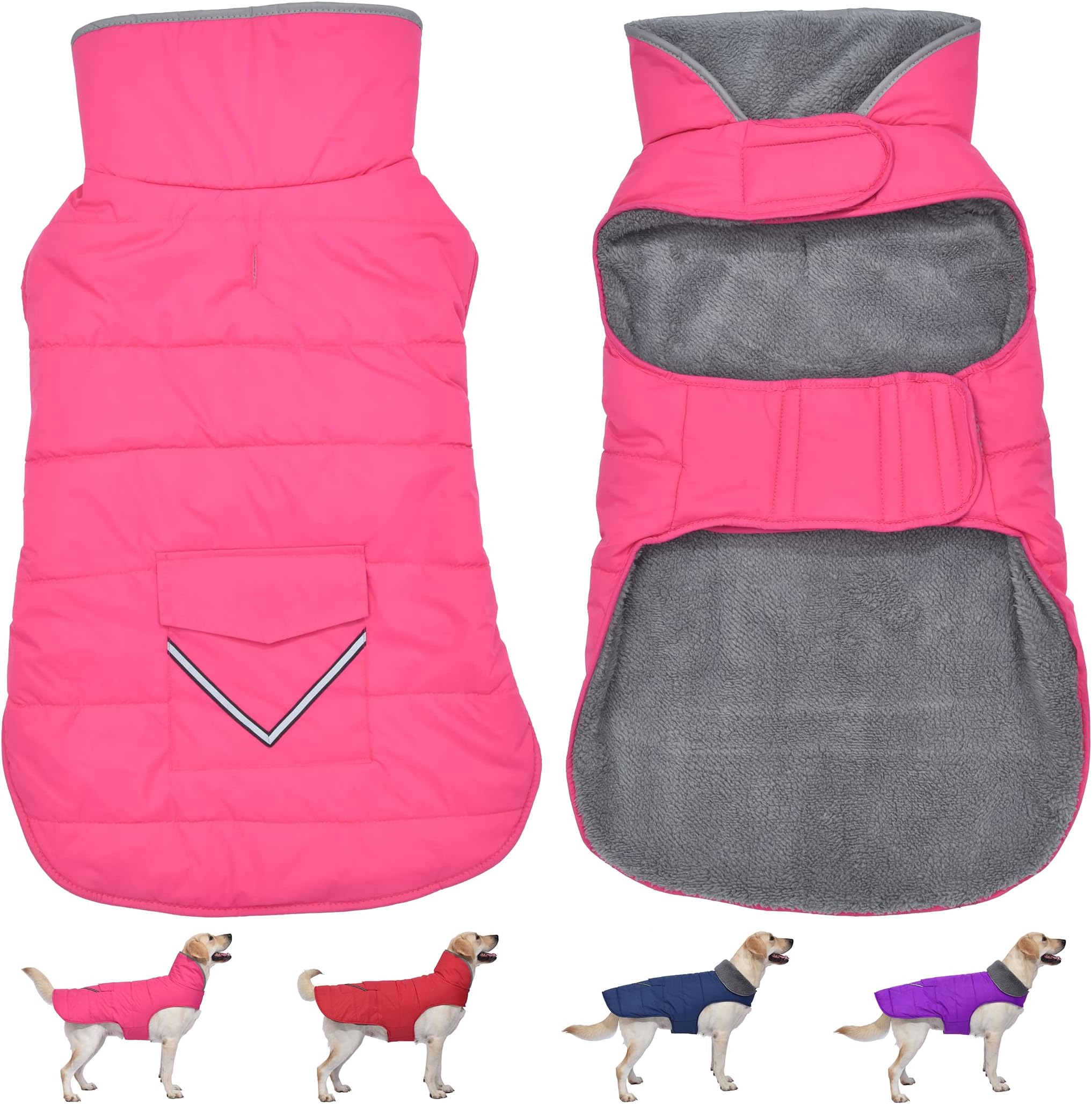 Amazon.com : iBuddy Dog Winter Coats with Fleece Vest,Waterproof Warm ...