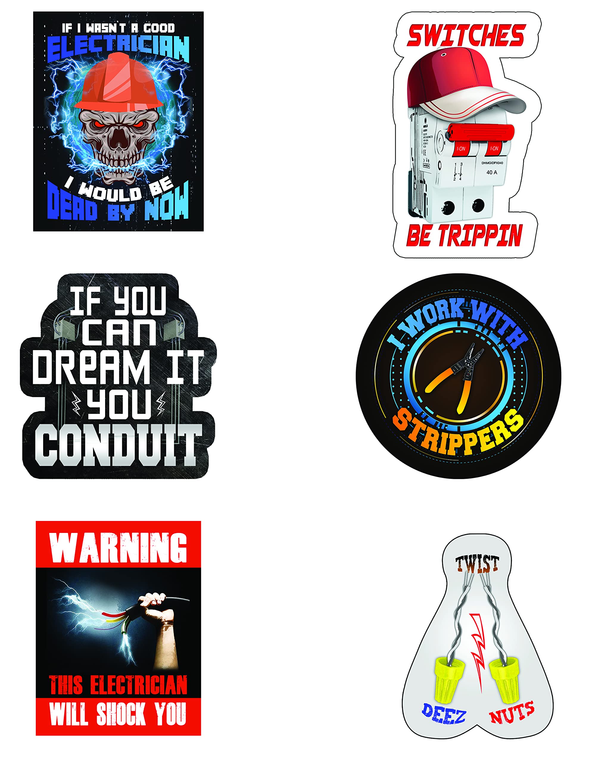 Electrician Funny Stickers Funny Electrician Hard Hat Stickers