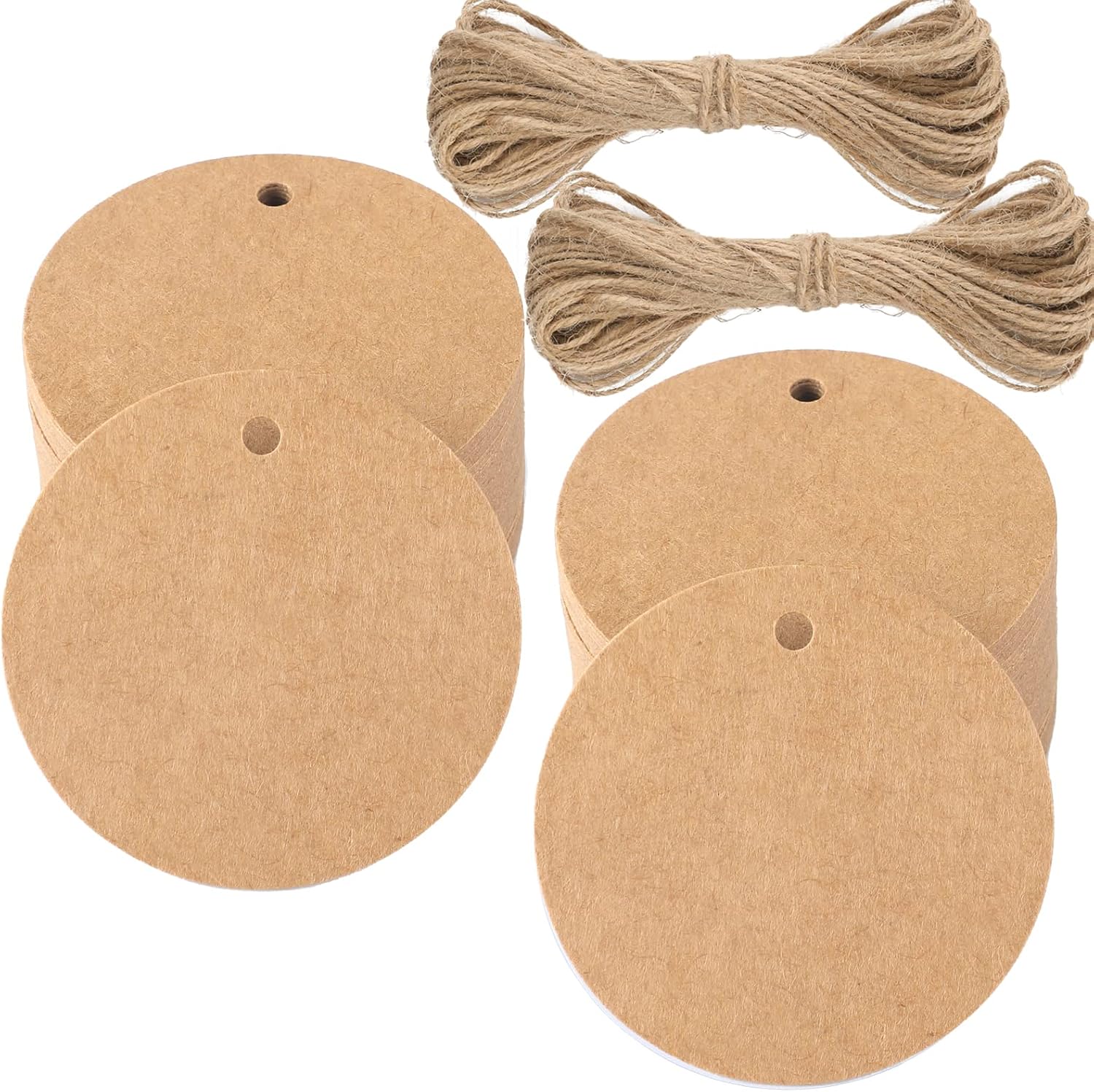 Amazon.com: G2PLUS 100PCS Kraft Paper Gift Tag with String,2.2'' Round ...