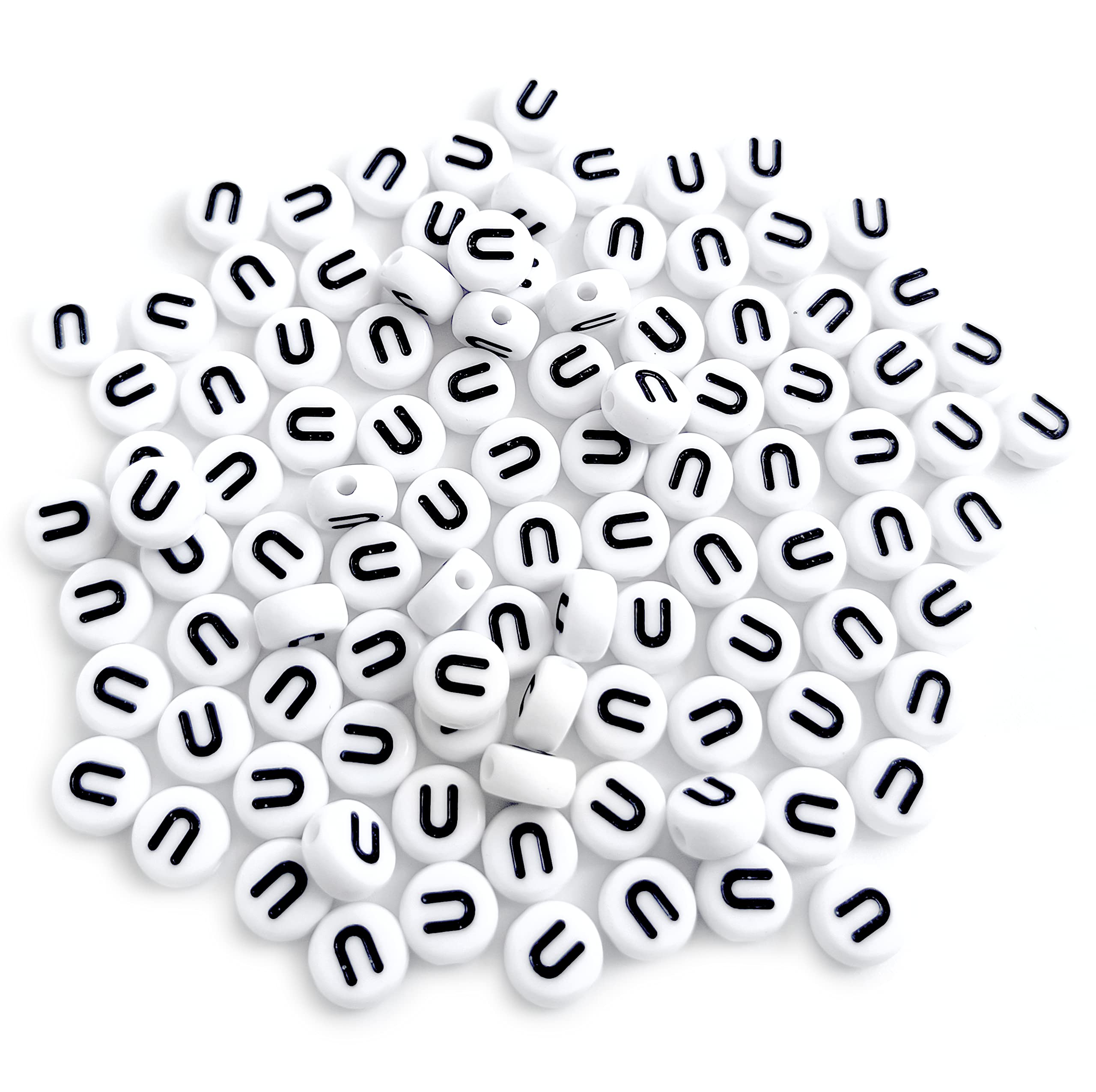 Snapklik.com : 100PCS Letter Beads 4X7mm White Round Acrylic Alphabet ...