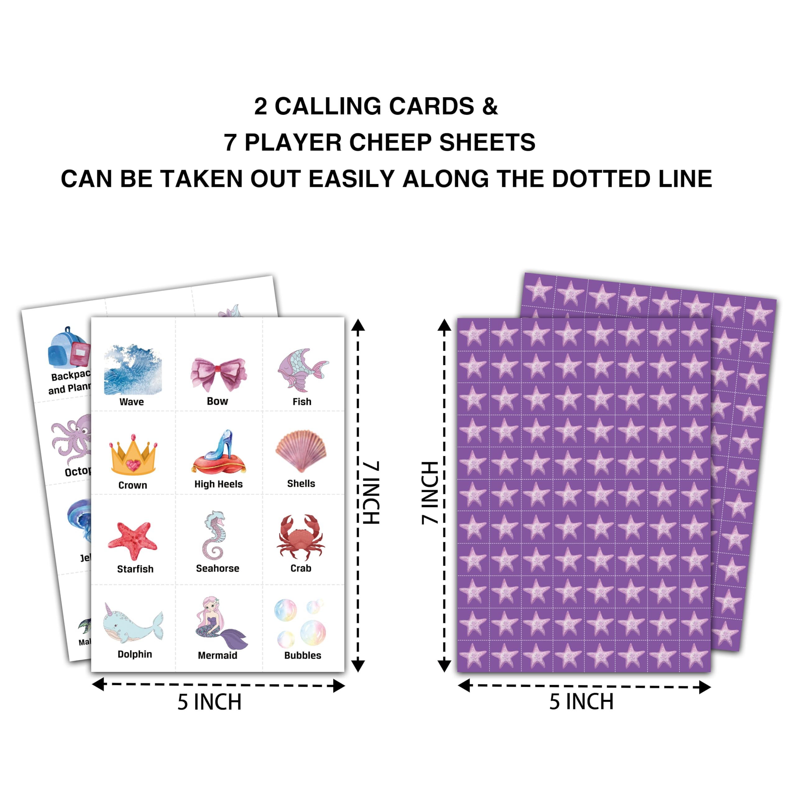 Snapklik.com : Foosproea Mermaid Bingo Cards, Mermaid Bingo Games For ...