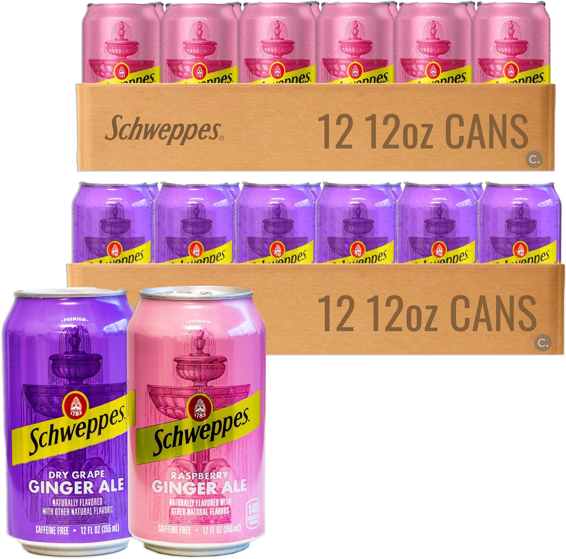 Amazon.com : Schweppes Raspberry Ginger Ale - Refreshing, Crisp ...