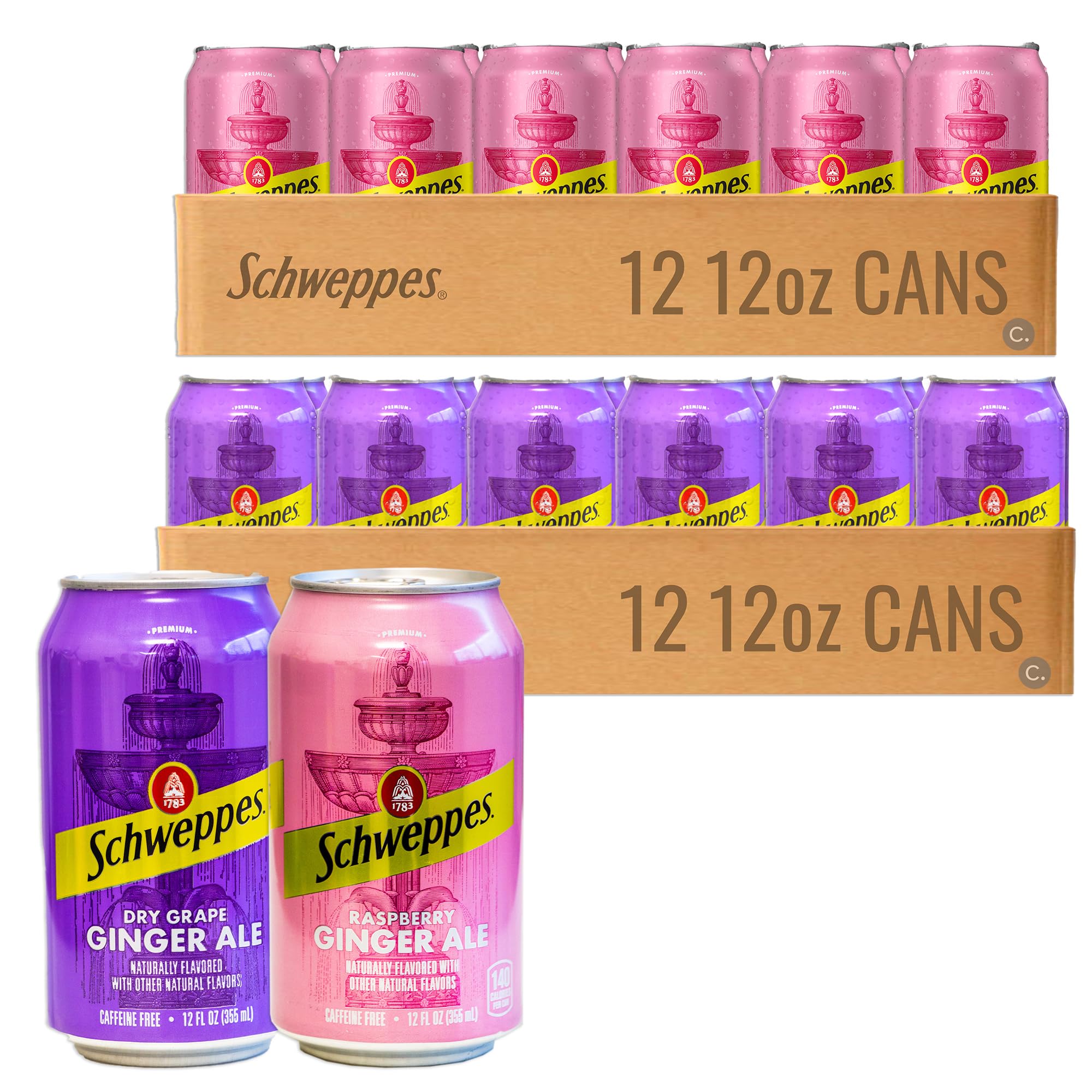 Amazon.com : Dry Grape Ginger Ale (12, 12oz cans) - Raspberry Ginger ...