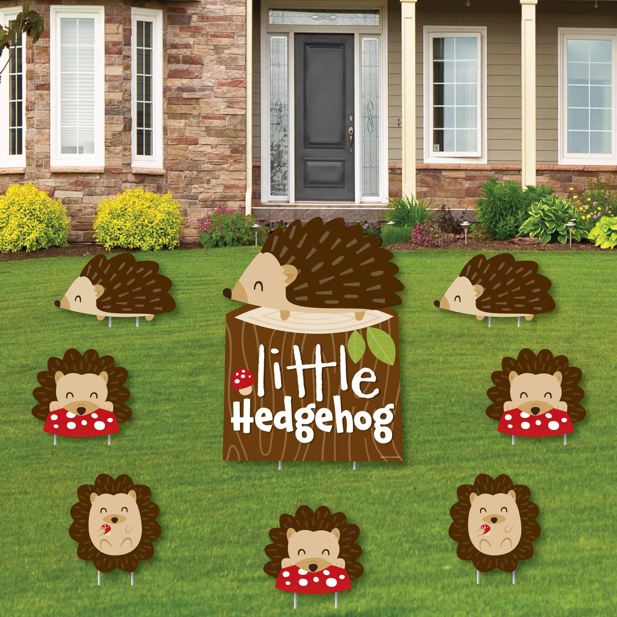 Amazon.com : Big Dot of Happiness Forest Hedgehogs - Yard Sign and ...
