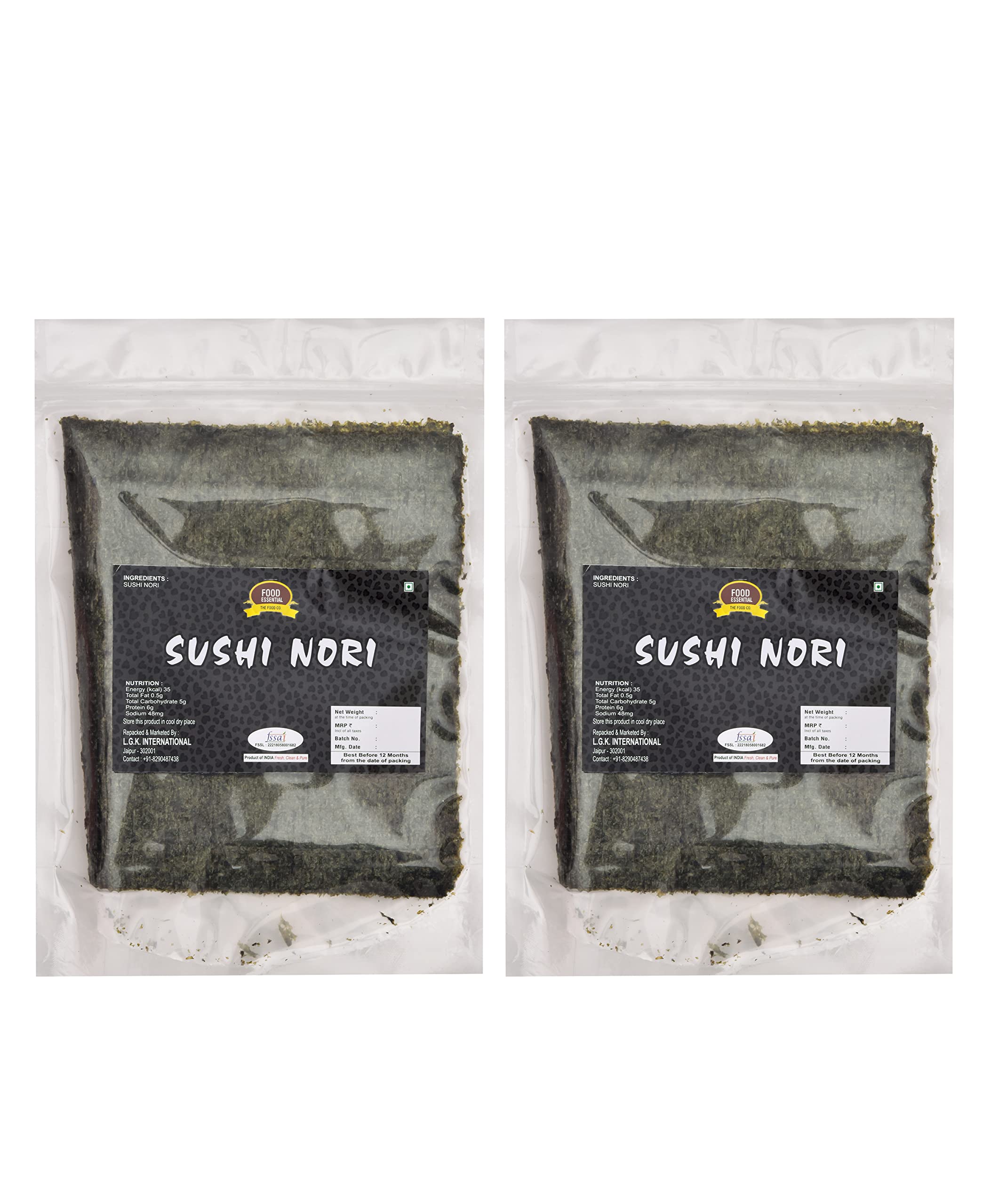 Food Essential Sushi Nori Sheets Roasted Seaweed Laver Pack 2 ...
