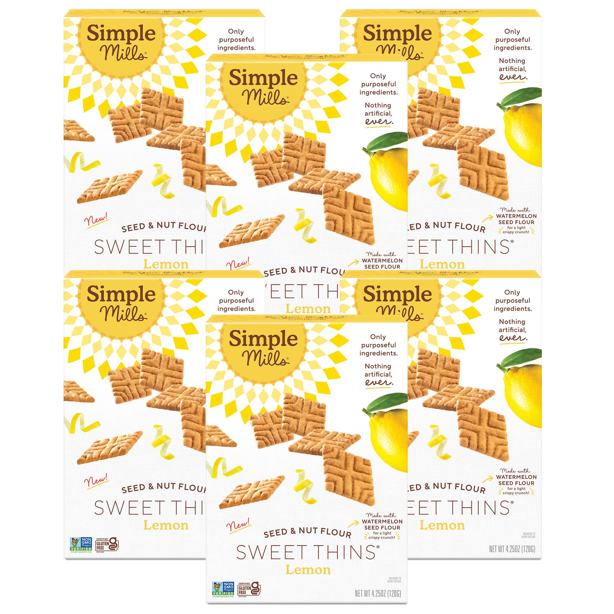 Amazon.com: Simple Mills Lemon Seed & Nut Flour Sweet Thins, Paleo ...