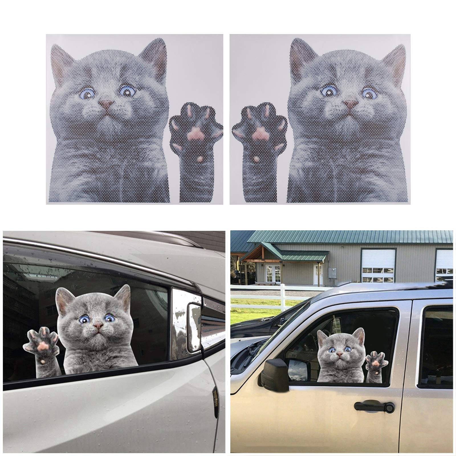 Amazon.com: Cat Car Side Window Decal Vinyl Sticker Perforated Funny ...