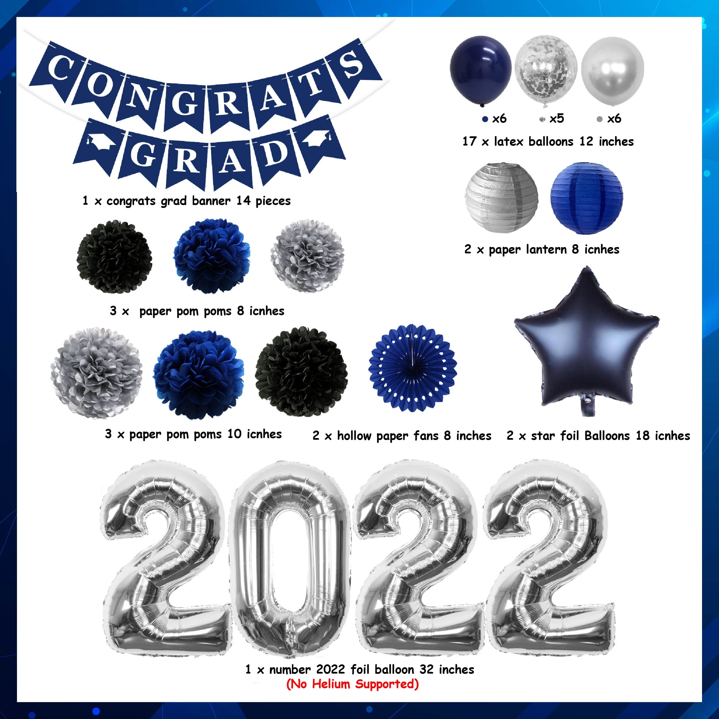 2022 Navy Blue Numbers