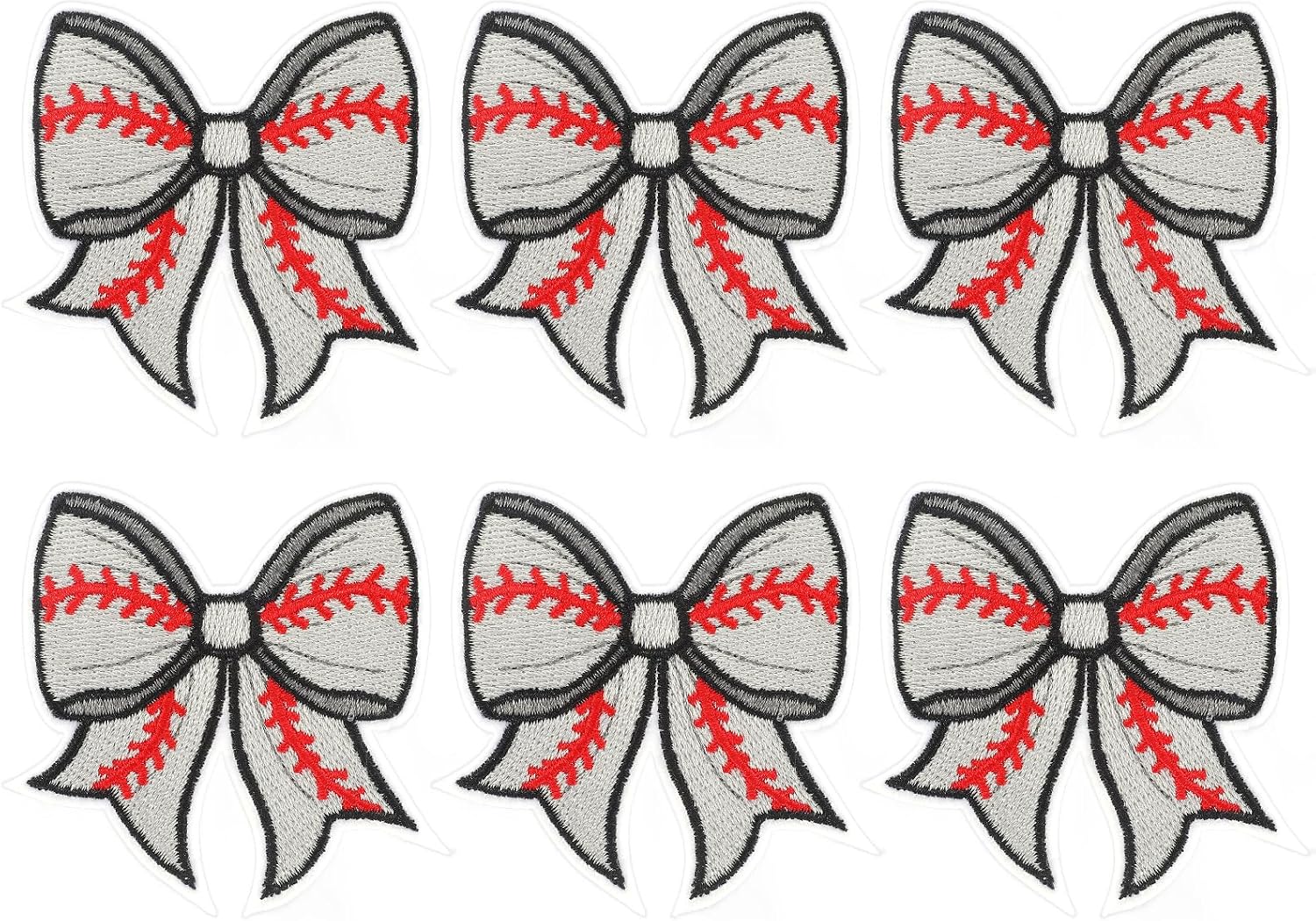 Amazon.com: 6 Pcs Baseball Iron On Patches Bow Patches Game Day Sports ...