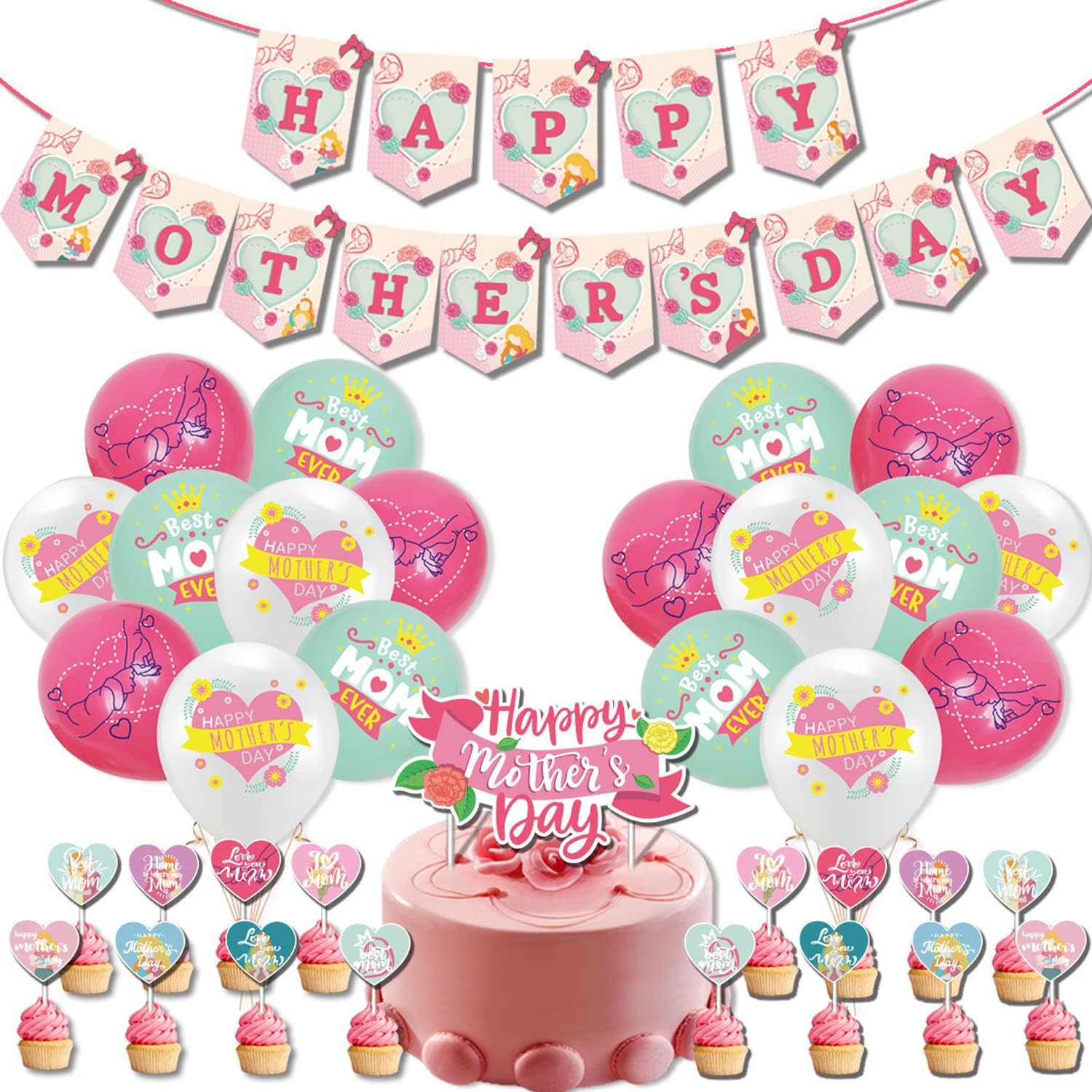 Amazon.com: GULELAYAR Mothers Day Decorations, Happy Mothers Day Banner ...