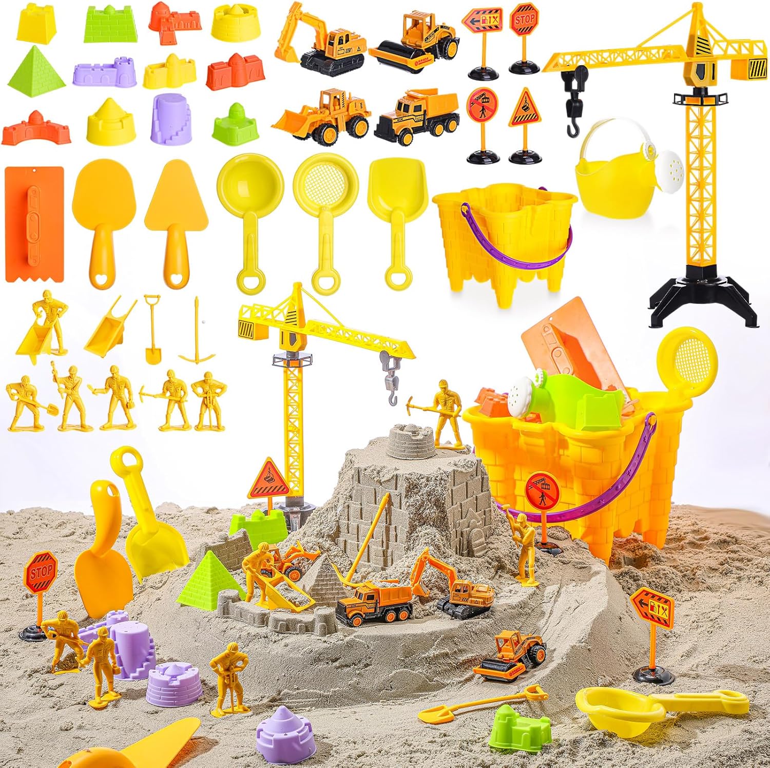 Amazon.com: MiniInflat Construction Play Sand Bucket Kit, Beach ...