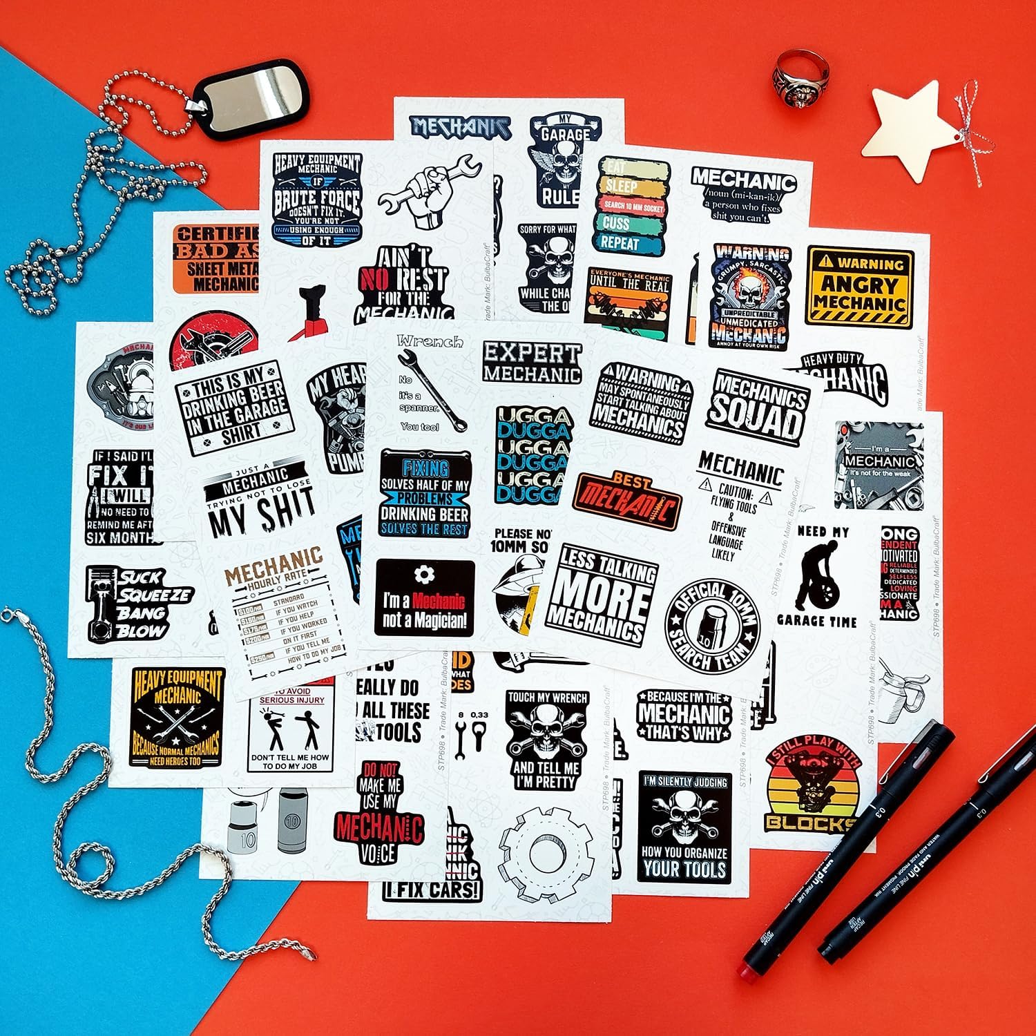 Amazon.com: 100Pcs Funny Mechanic Stickers and Decals, Mechanic Hard ...