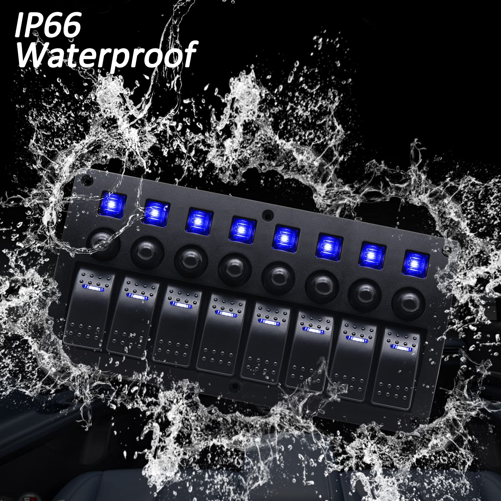 Snapklik.com : 8 Gang Marine Switch Panel, Boat Rocker Switch Panel ...