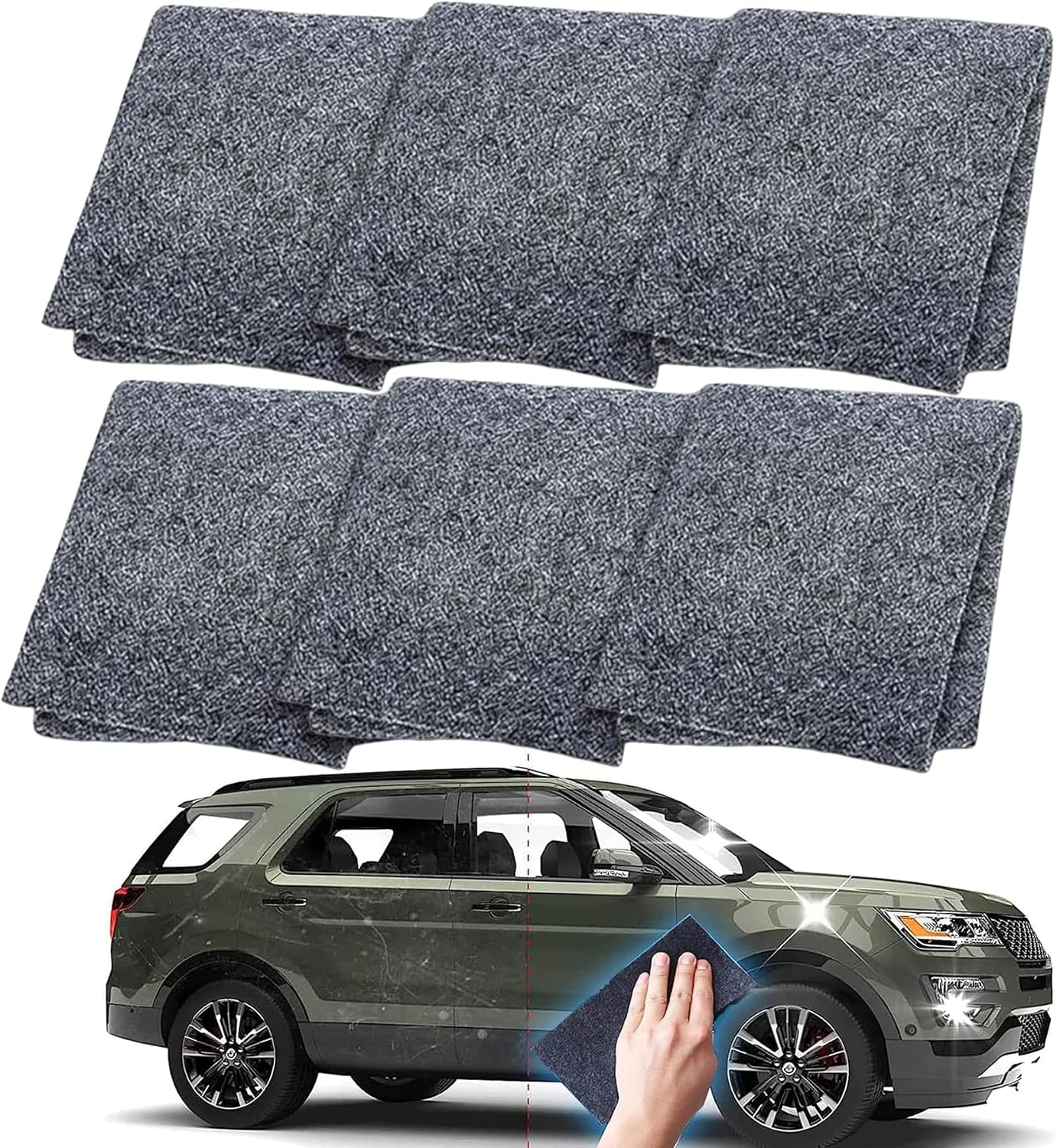 Amazon.com: WYSHAK Nano Sparkle Magic Cloth for Car Scratches, 6 Pcs ...