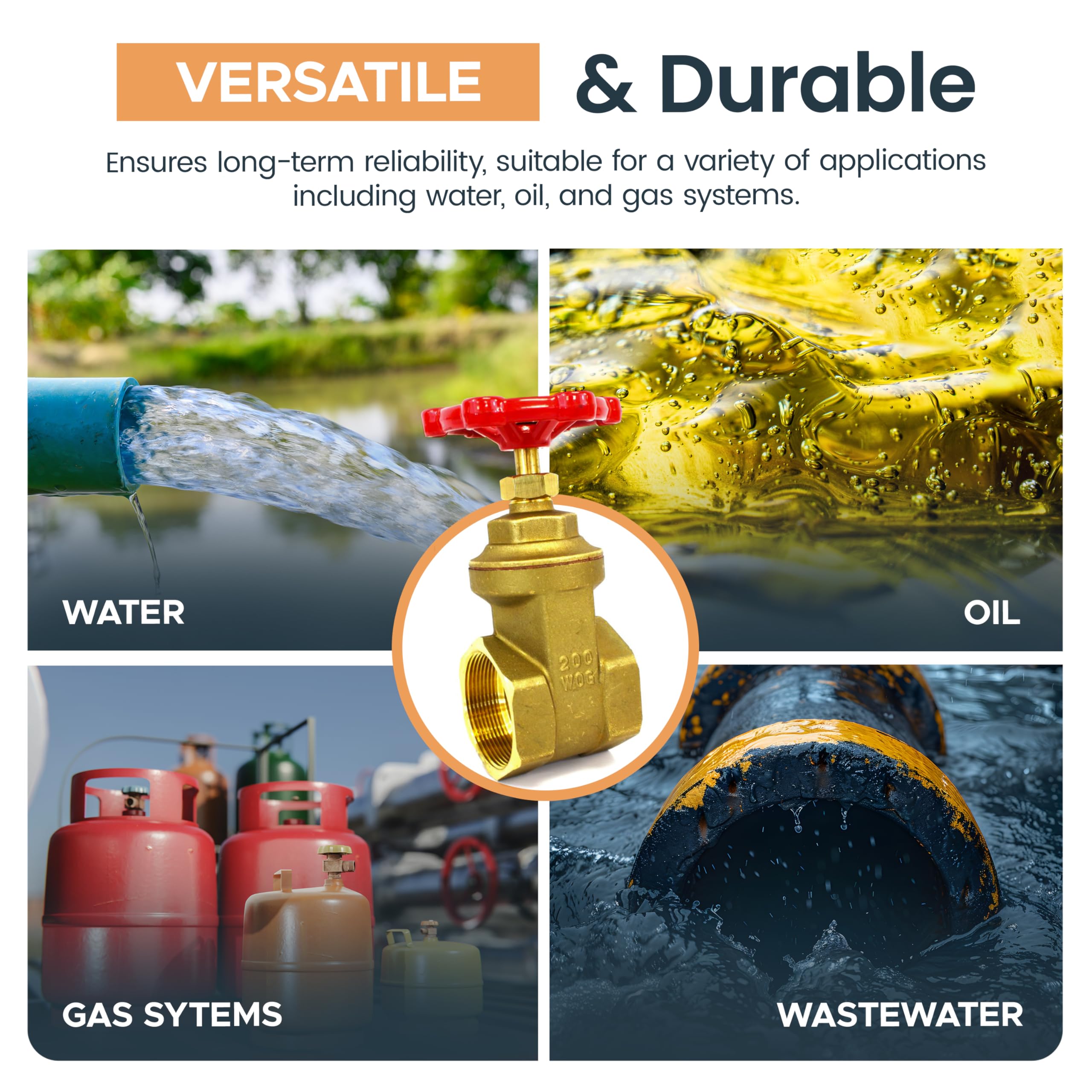 Snapklik.com : CMI Inc Brass Gate Valve 1 Inch, Potable Water Service ...