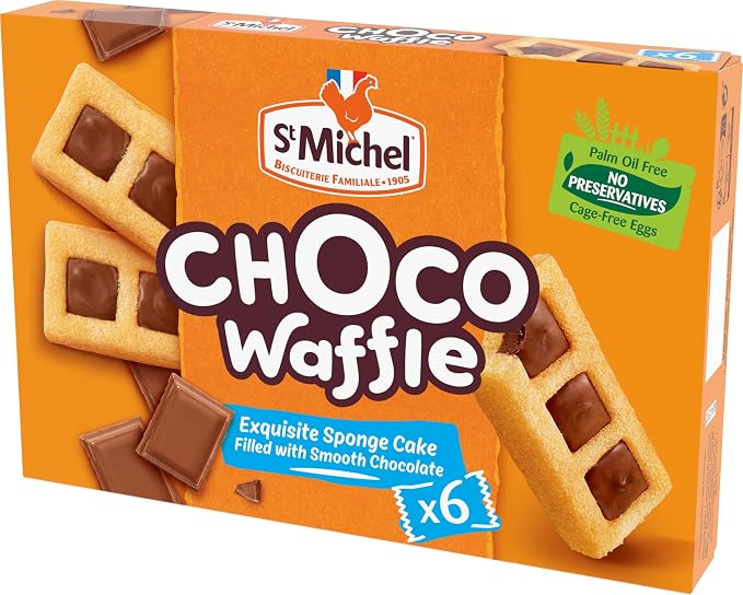 St Michel - Choco Waffle - Sponge Cake with Chocolate Coating - 6 ...