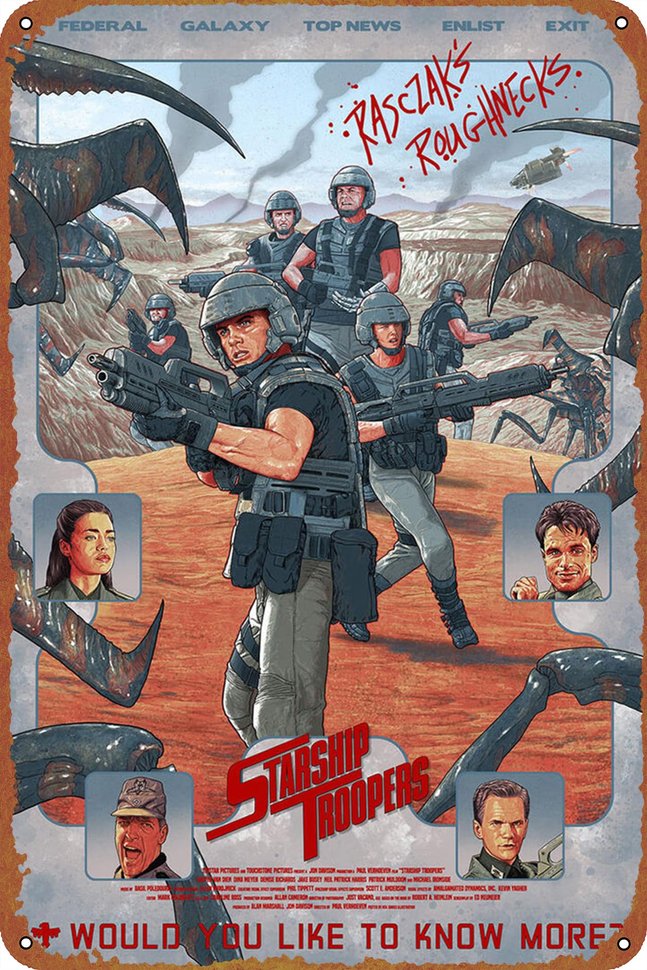 Amazon.com: IEITB Starship Troopers Poster Metal Tin Logo Vintage Metal ...