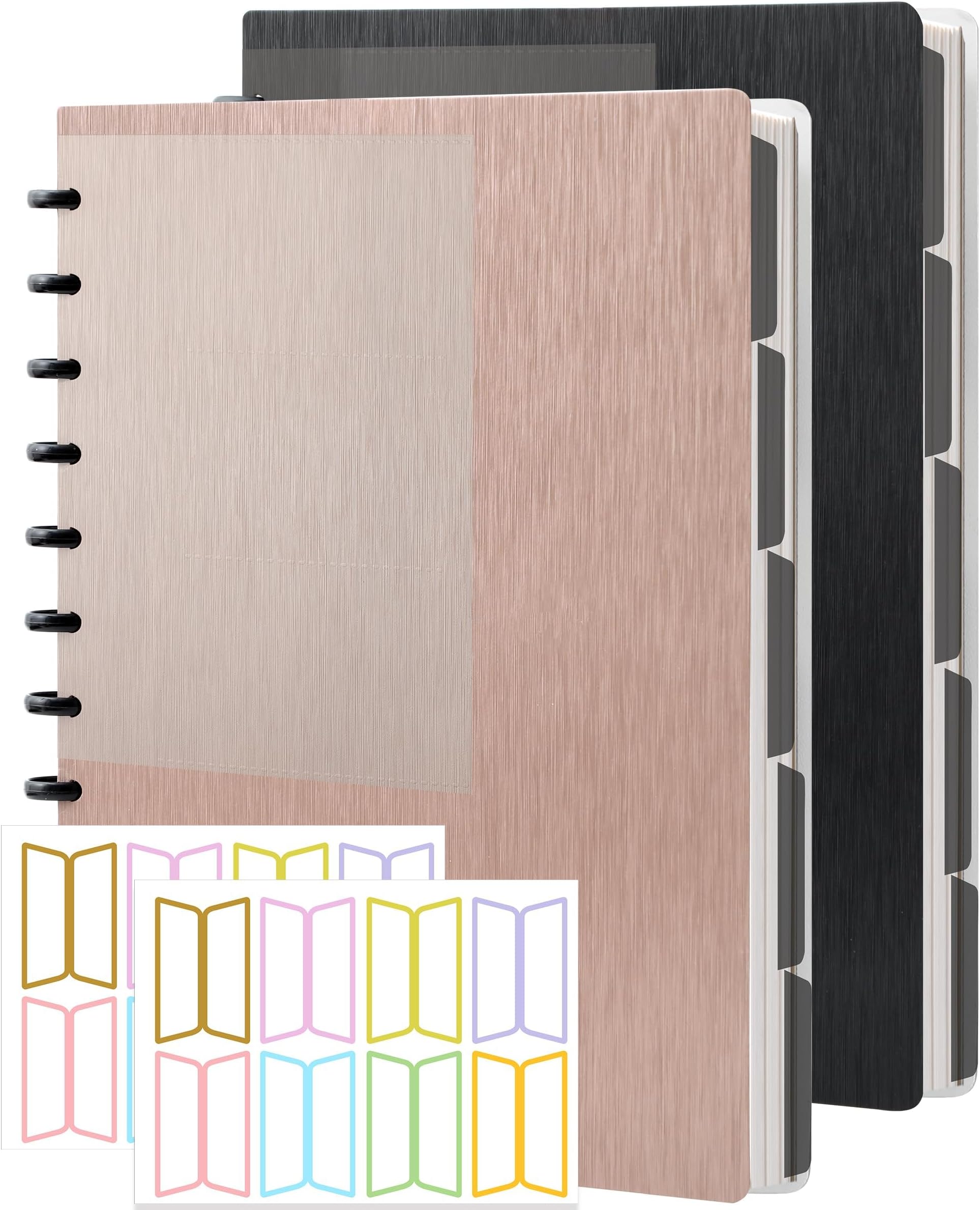 Amazon.com : Yoment 2 Pack Discbound Notebook Refillable 5 Subject ...