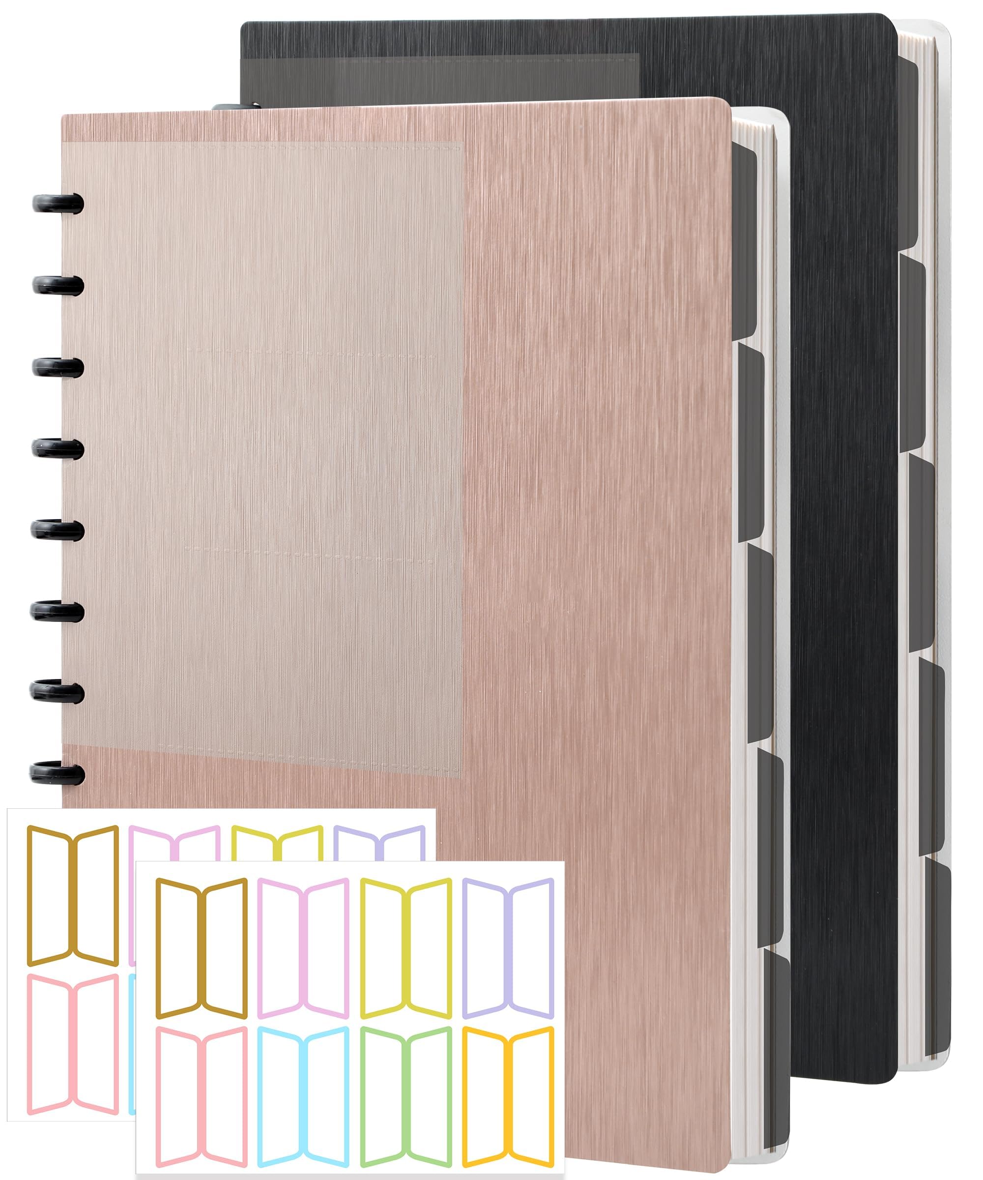 Yoment 2 Pack Discbound Notebook Refillable 5 Subject Notebook 8.6" x ...