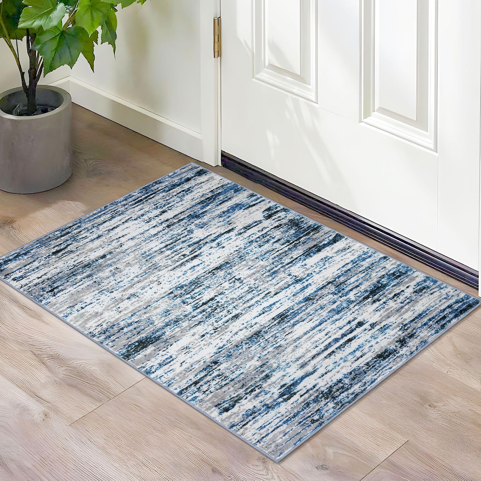 Amazon.com: Lansny Modern Abstract Entryway Rug Indoor 2x3 Washable Rug ...