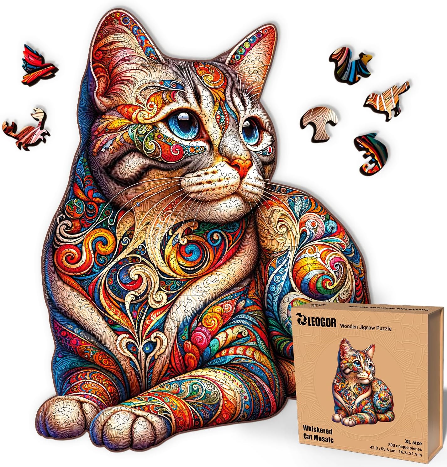 Amazon.com: LEOGOR Wooden Puzzles for Adults 500 Piece (16.8 x 21.9 in ...