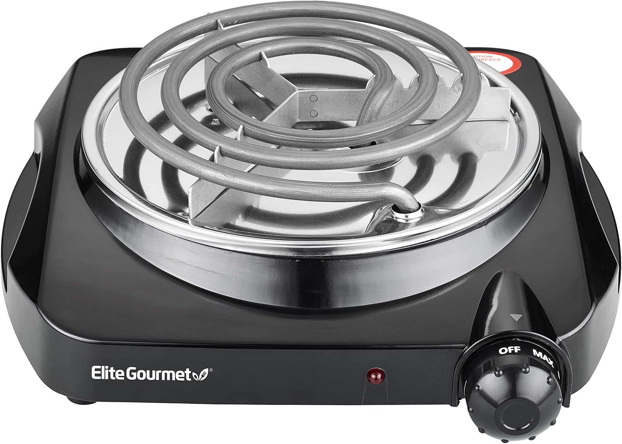 Amazon.com: Elite Gourmet ESB301C Countertop Single Coiled Burner, 1100 ...