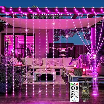 Curtain Fairy Lights Plug in 300 LED 3mx 3m Christmas Lights Remote ...