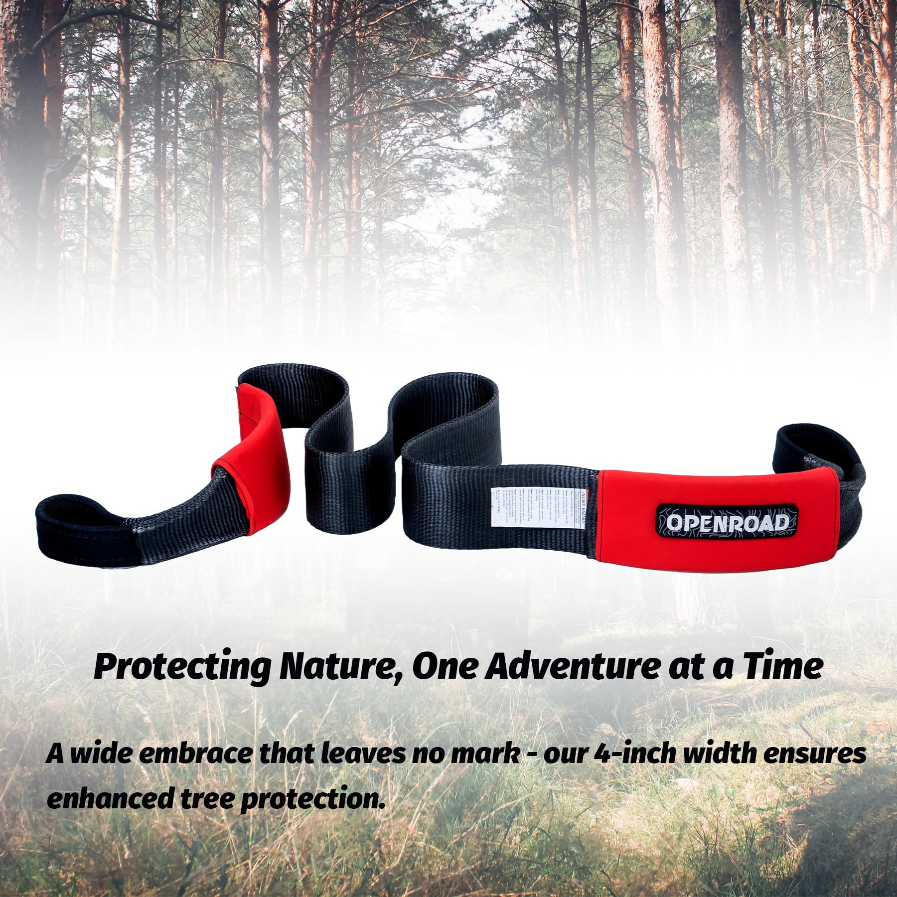 Snapklik.com : OPENROAD 4" X8 Tree Saver Strap 40,000LB Break Strength ...