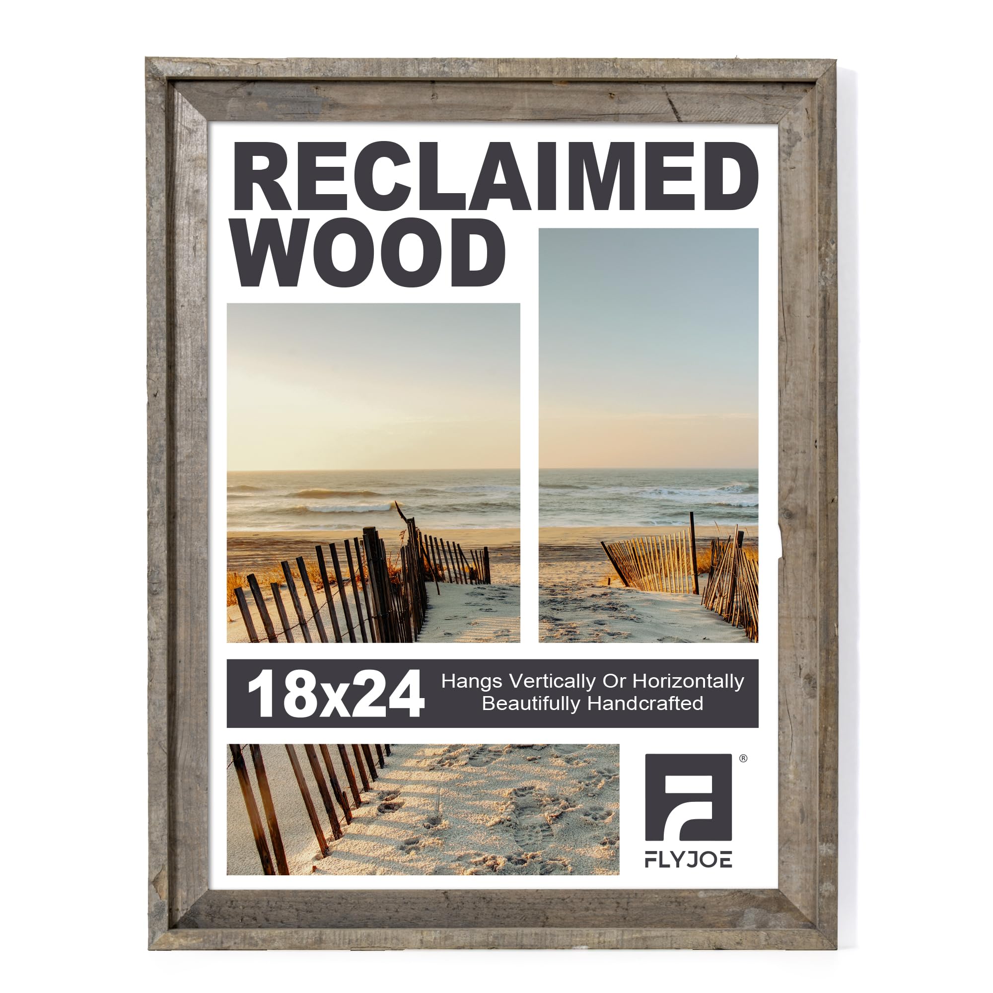 Amazon.com - Rustic 18x24 Picture Frame, Reclaimed Barnwood Frame with ...