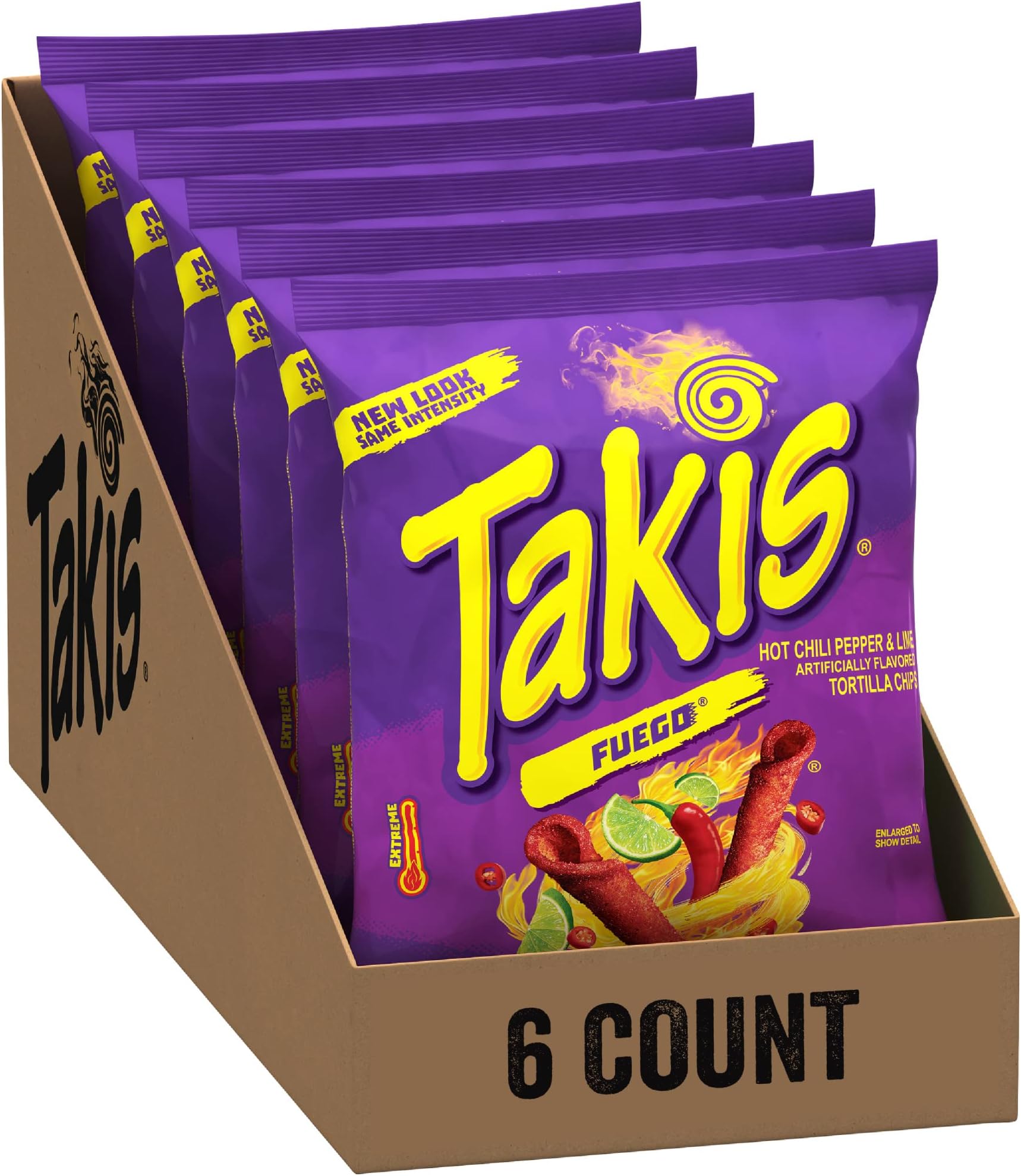 Amazon.com: Takis Fuego Rolled Spicy Tortilla Chips, Hot Chili Pepper ...