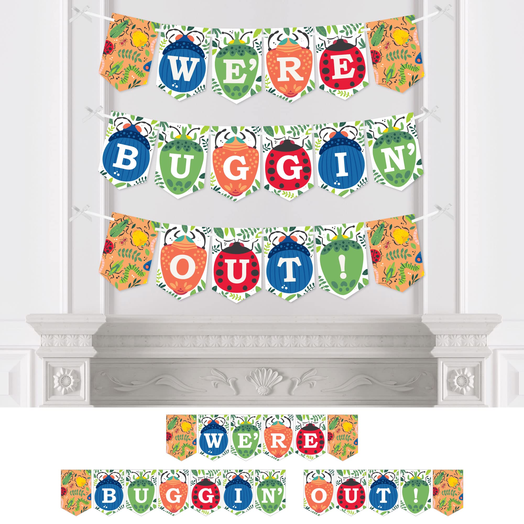 Amazon.com: Big Dot of Happiness Buggin' Out - Bugs Birthday Party Bunting Banner - Party ...