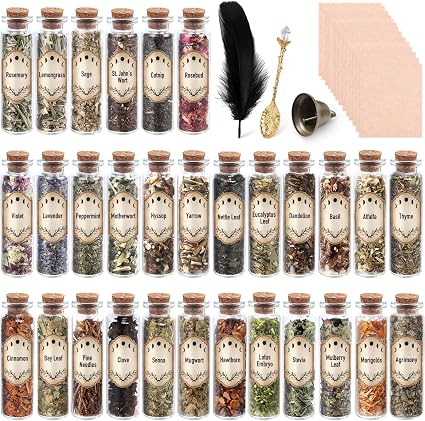 Amazon.com: 30 Pack Witchcraft Supplies Herbs, Dried Herbs and Flowers ...